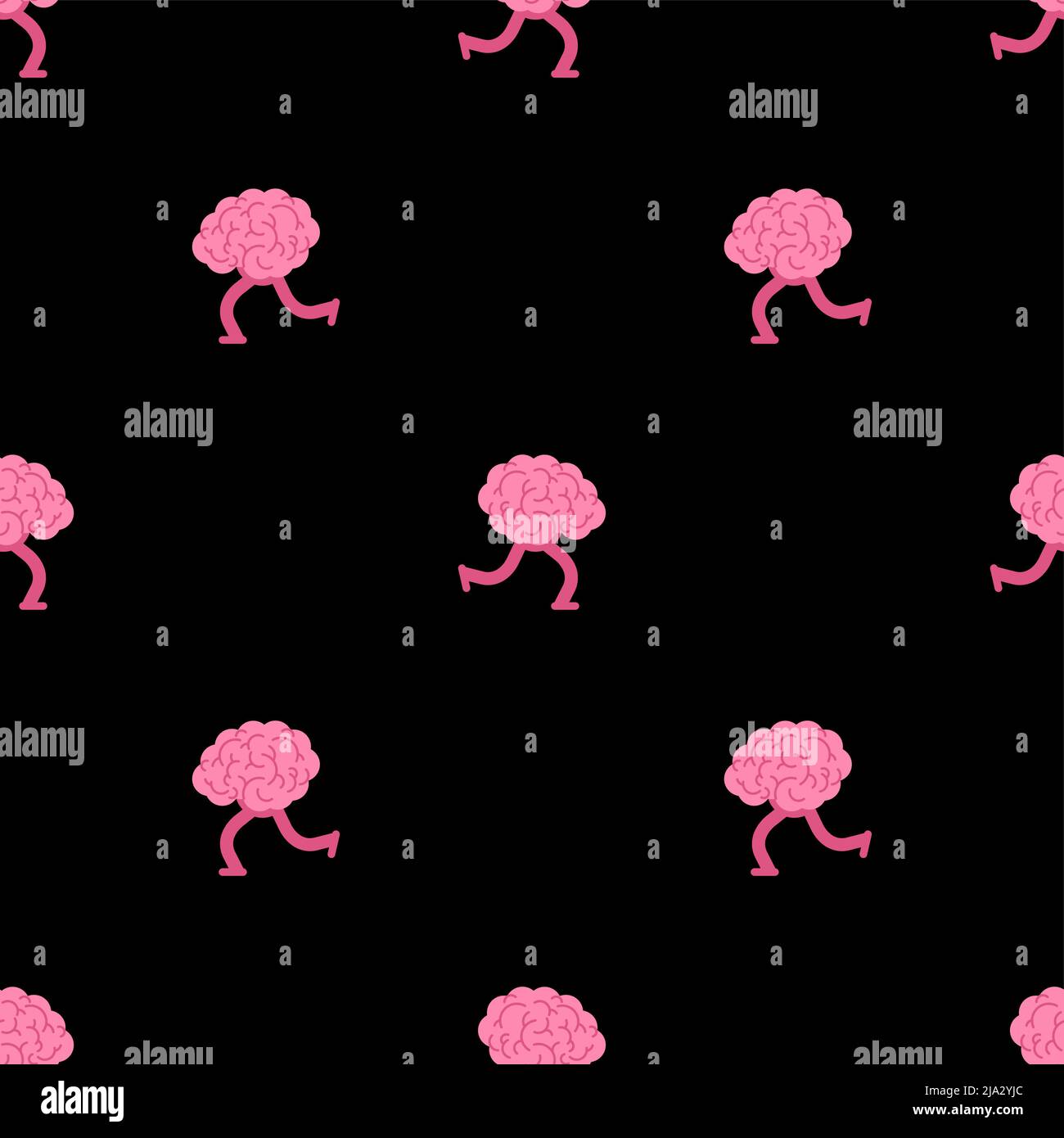 Brain is running pattern seamless. Runaway brains background. Brain drain concept texture Stock ...