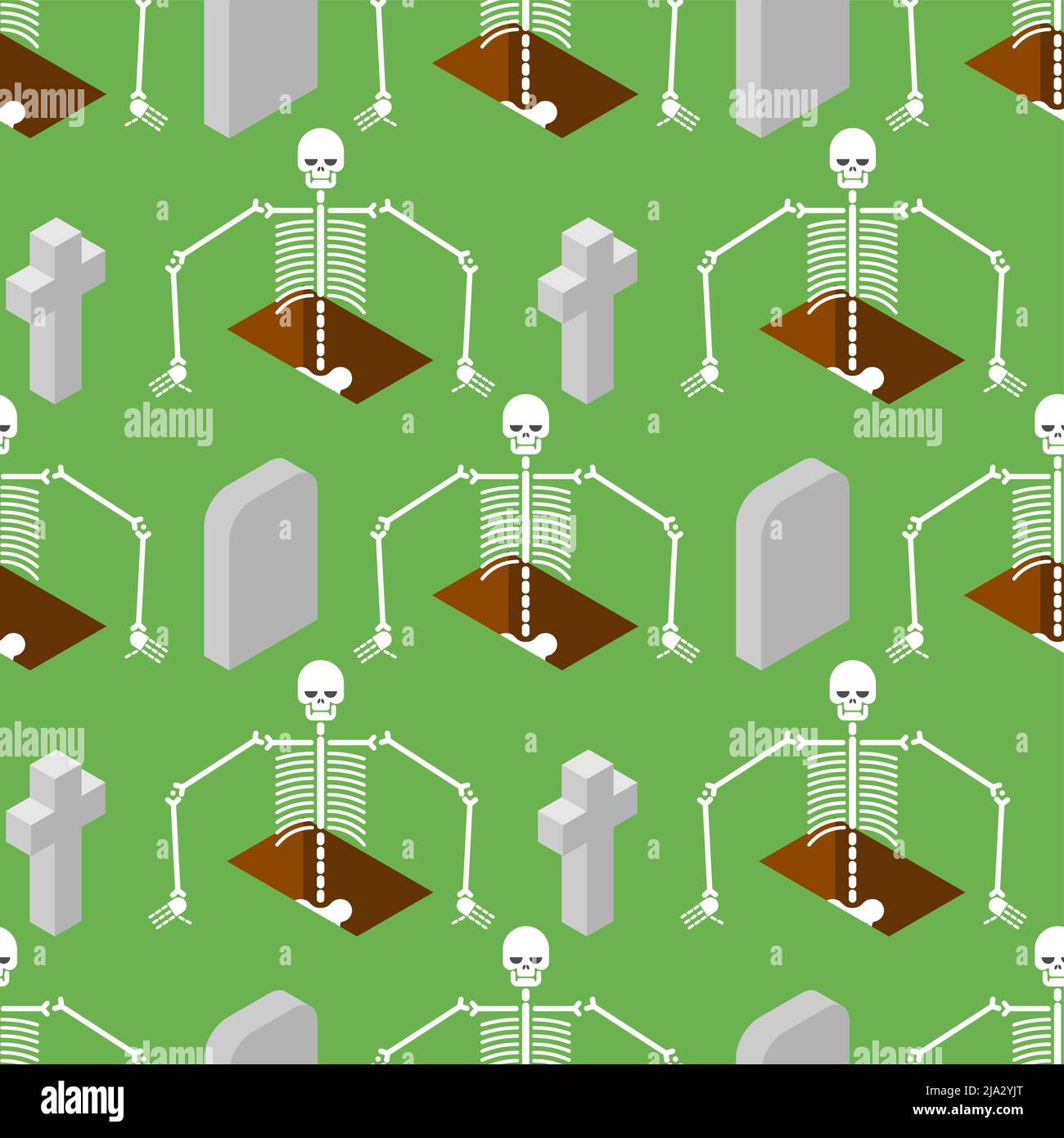 Cemetery background. Skeleton coming out of grave pattern seamless ...