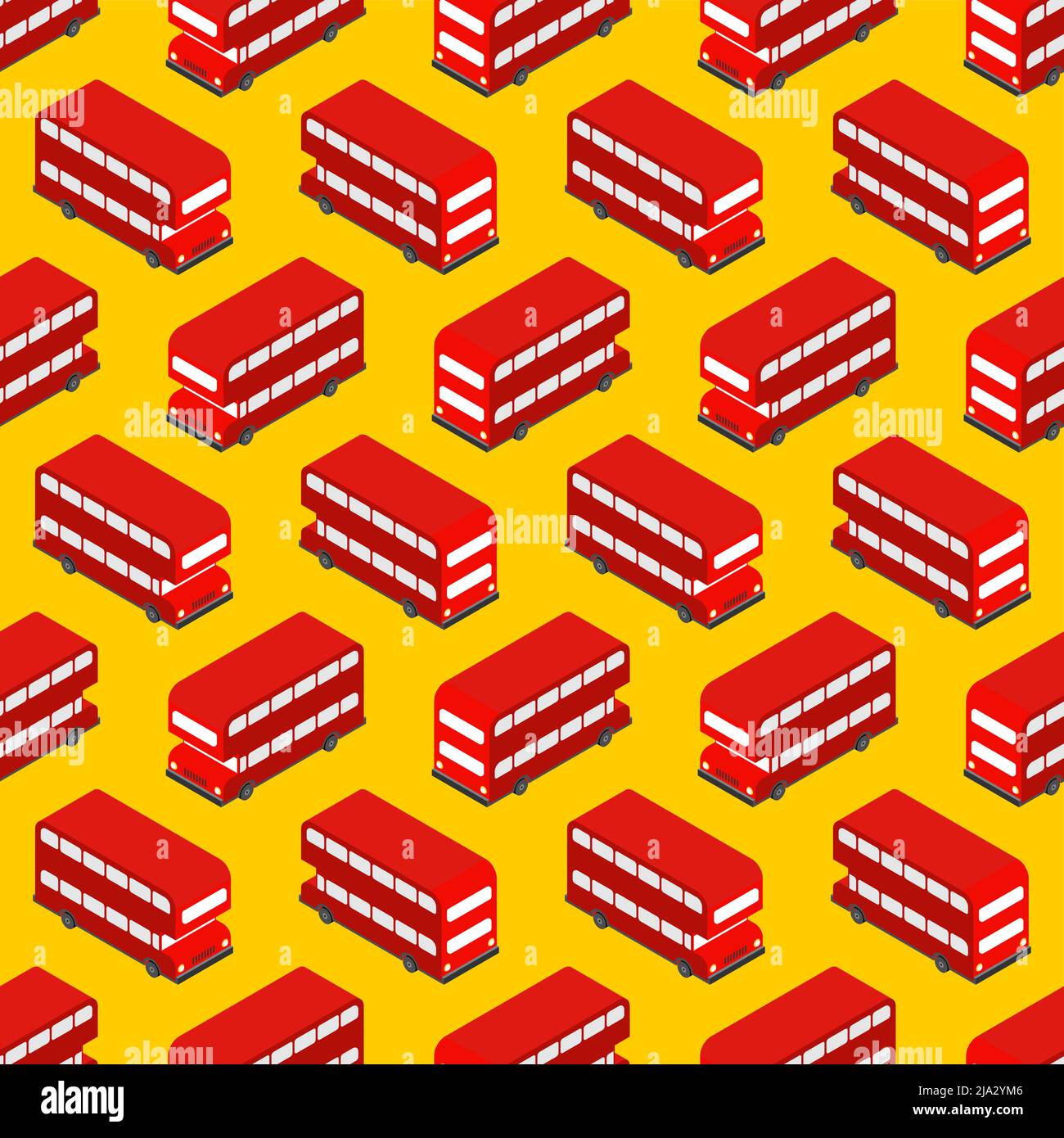 London Red double decker bus pattern seamless. UK Landmark bus ...