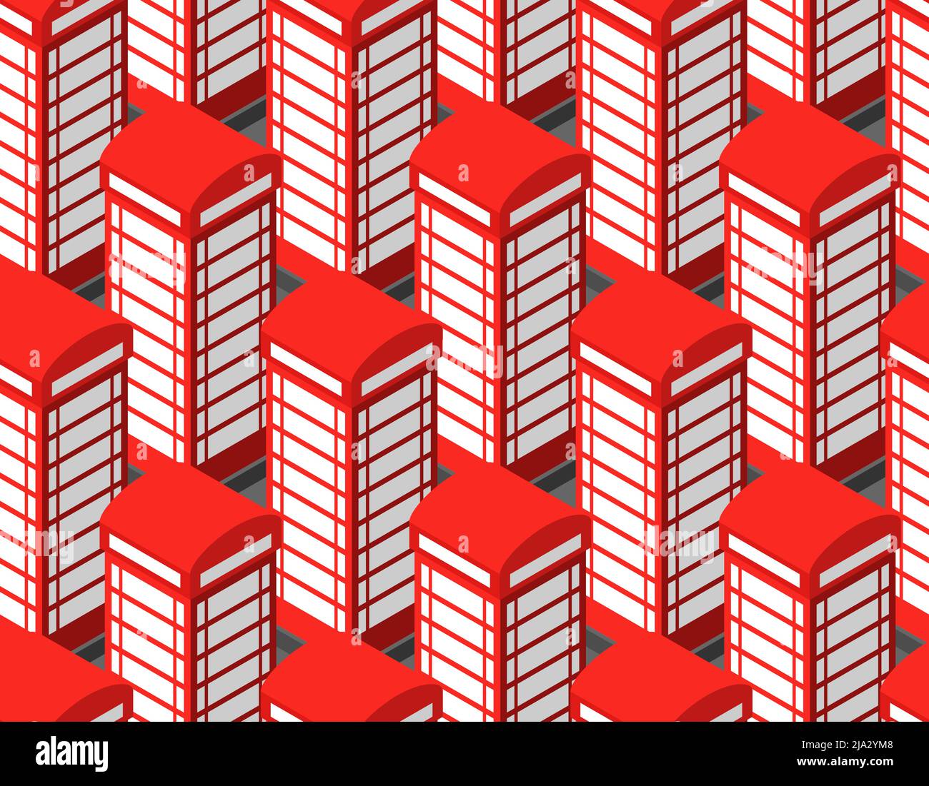 Red telephone booth pattern seamles. London landmark background. Vector ...