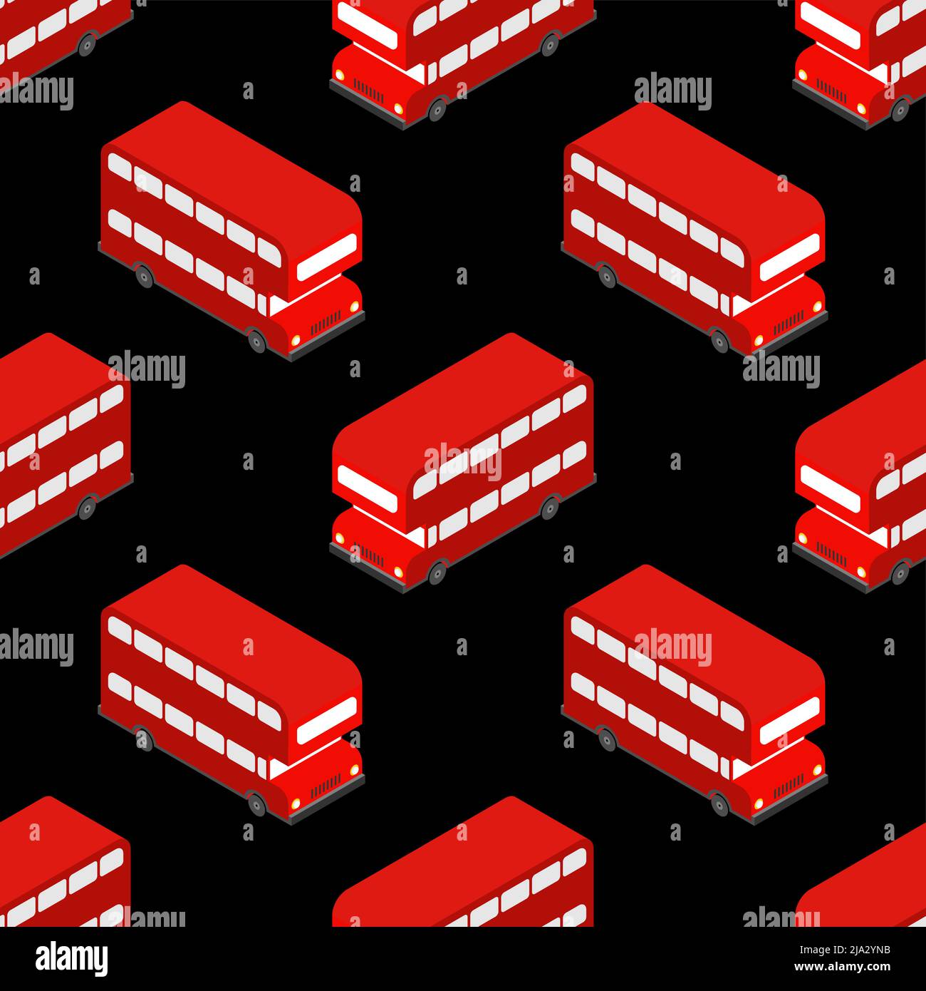 London Red double decker bus pattern seamless. UK Landmark bus ...