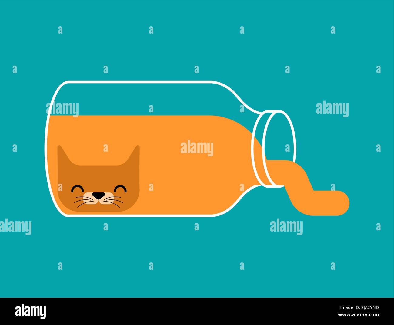 Cat inside jar isolated. kitten inside transparent glass pot Stock ...