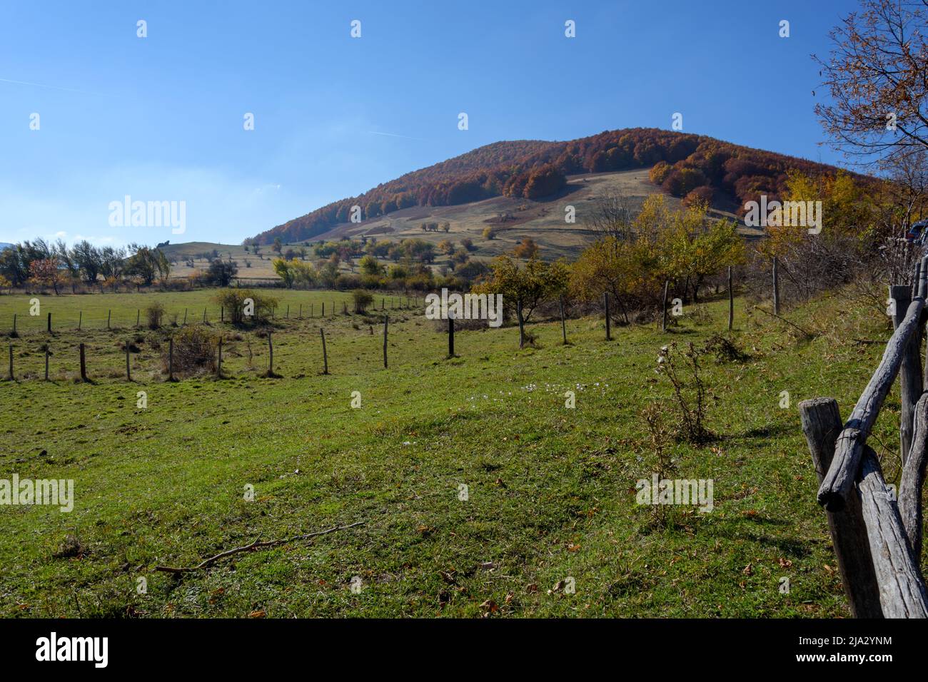 The beautiful mountains around Nymfaio village, North Greece Stock ...