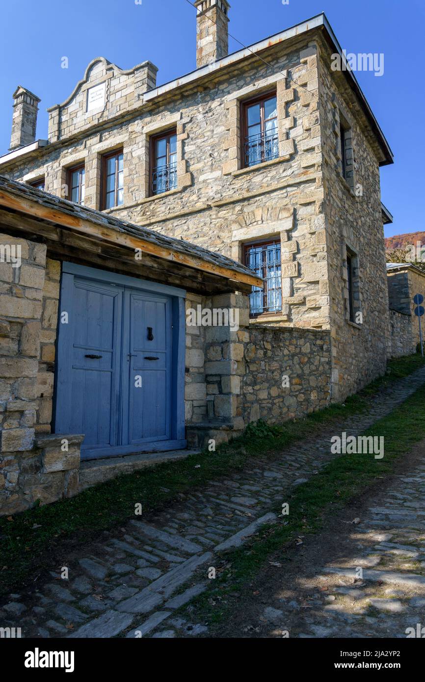 Traditional architecture at Nymfaio village, Northern Greece Stock ...