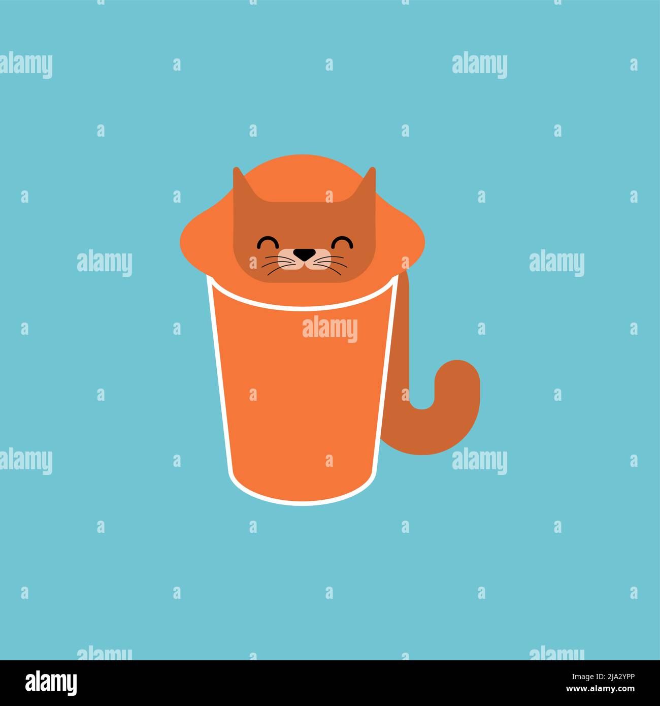 Cat inside jar isolated. kitten inside transparent glass pot Stock ...