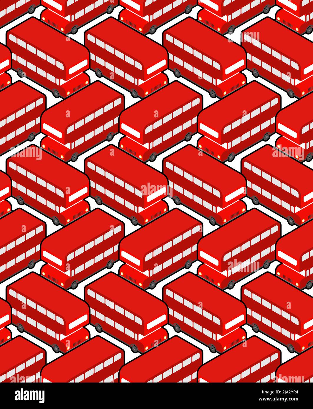 London Red double decker bus pattern seamless. UK Landmark bus ...
