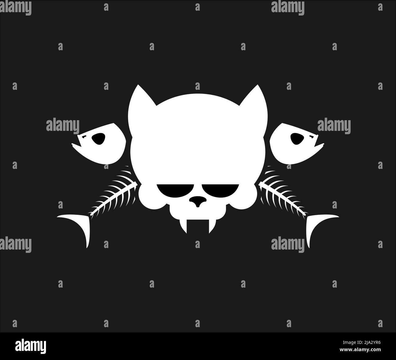 Cat Skull Sign Isolated Icon Vector Illustration Stock Vector Image And Art Alamy