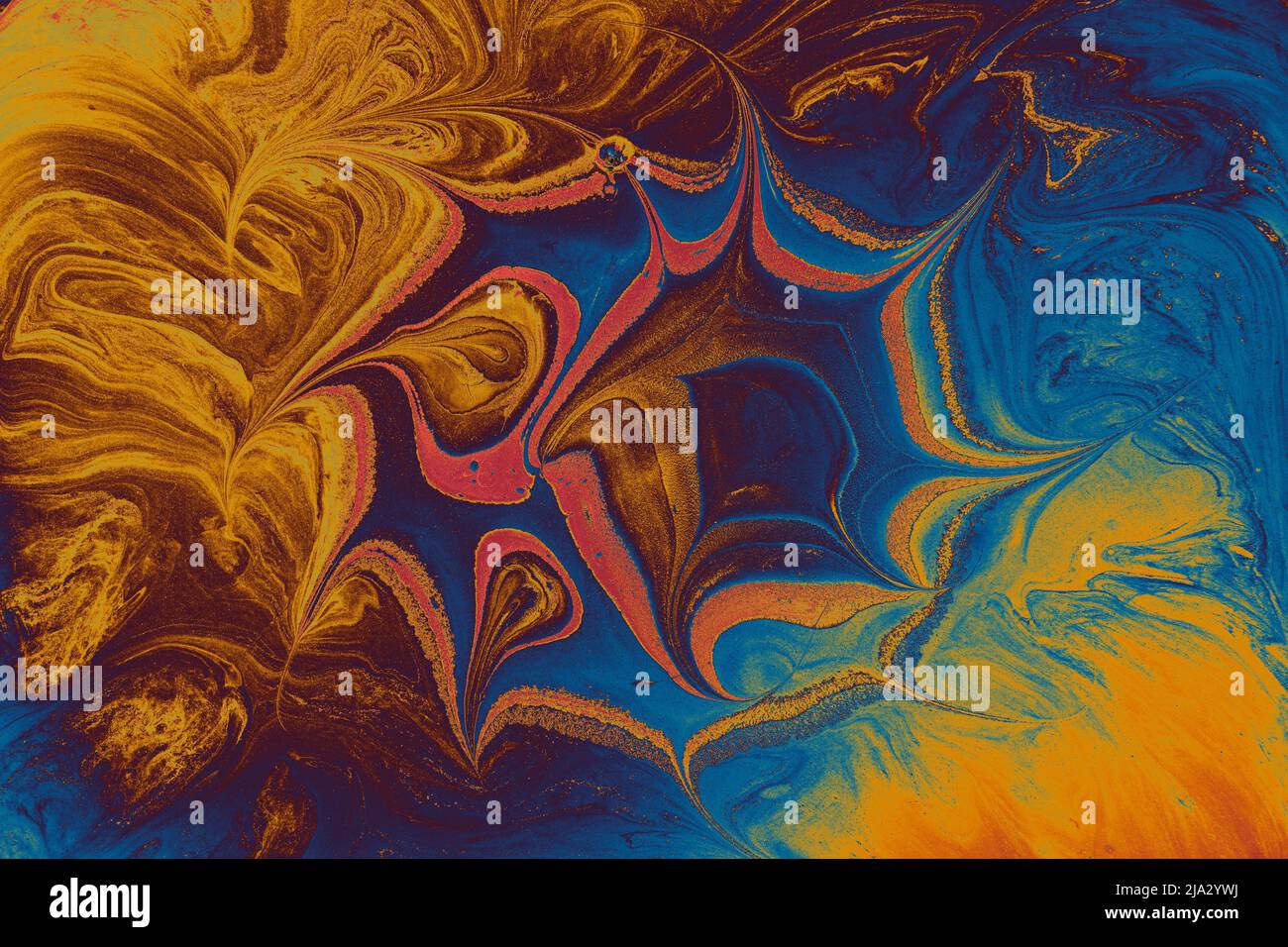 Ebru marbling handmade art, traditional Ebru technique. abstract ...