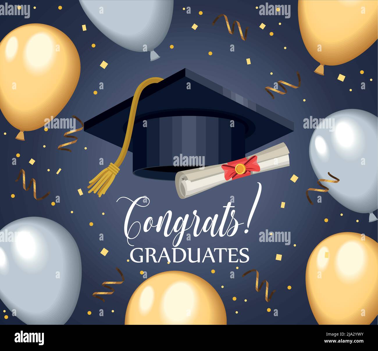 congrats graduates lettering postcard Stock Vector Image & Art - Alamy