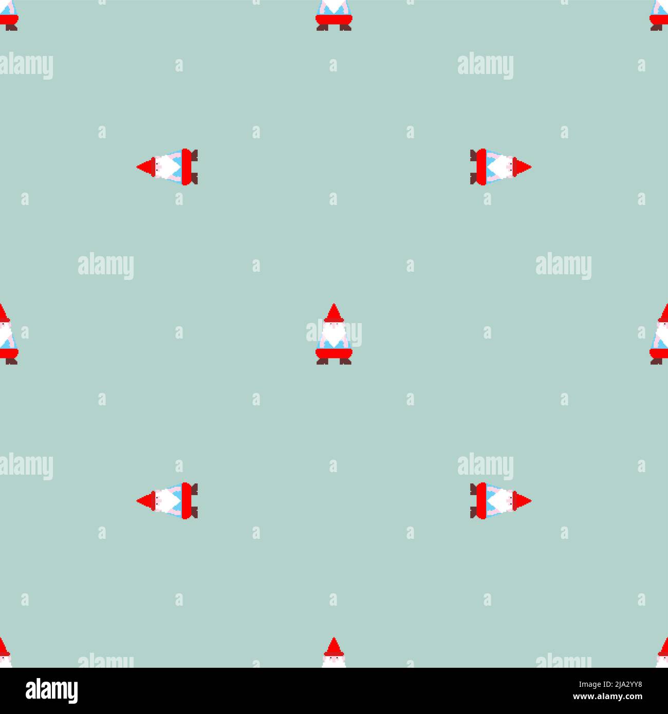 Garden gnome pixel art pattern seamless. 8 bit pixelated background ...
