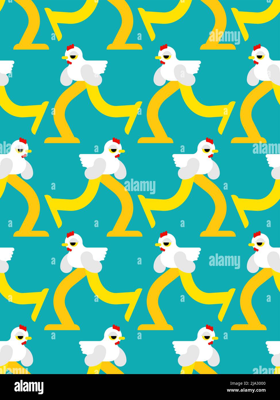 Chicken run pattern seamless. hen farm bird background Stock Vector ...