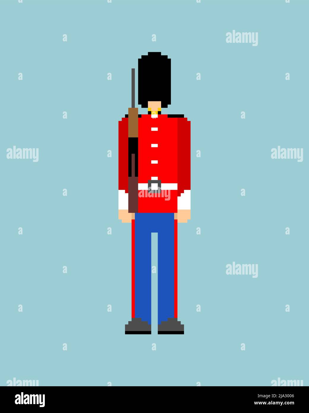 Beefeater British Royal Guardsman pixel art. 8 bit sentry grenadier in ...