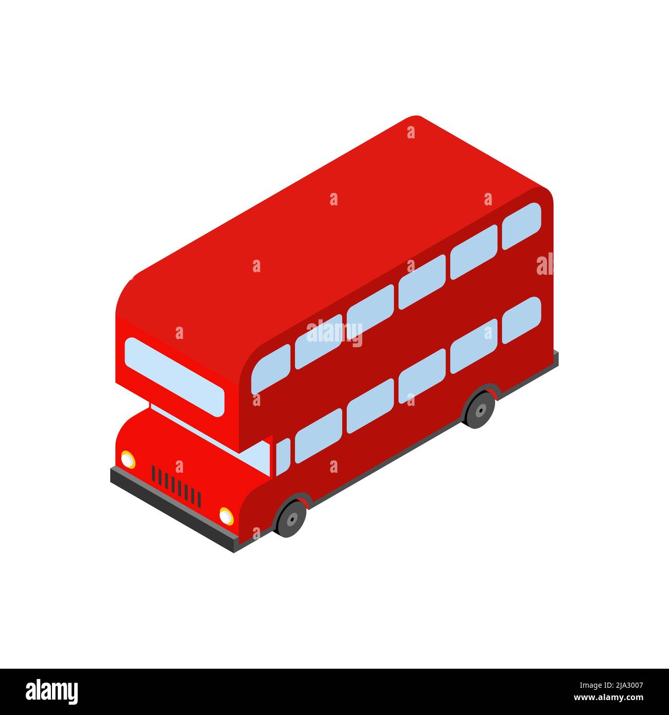 London Red double decker icon isolated. UK Landmark sign. Vector ...