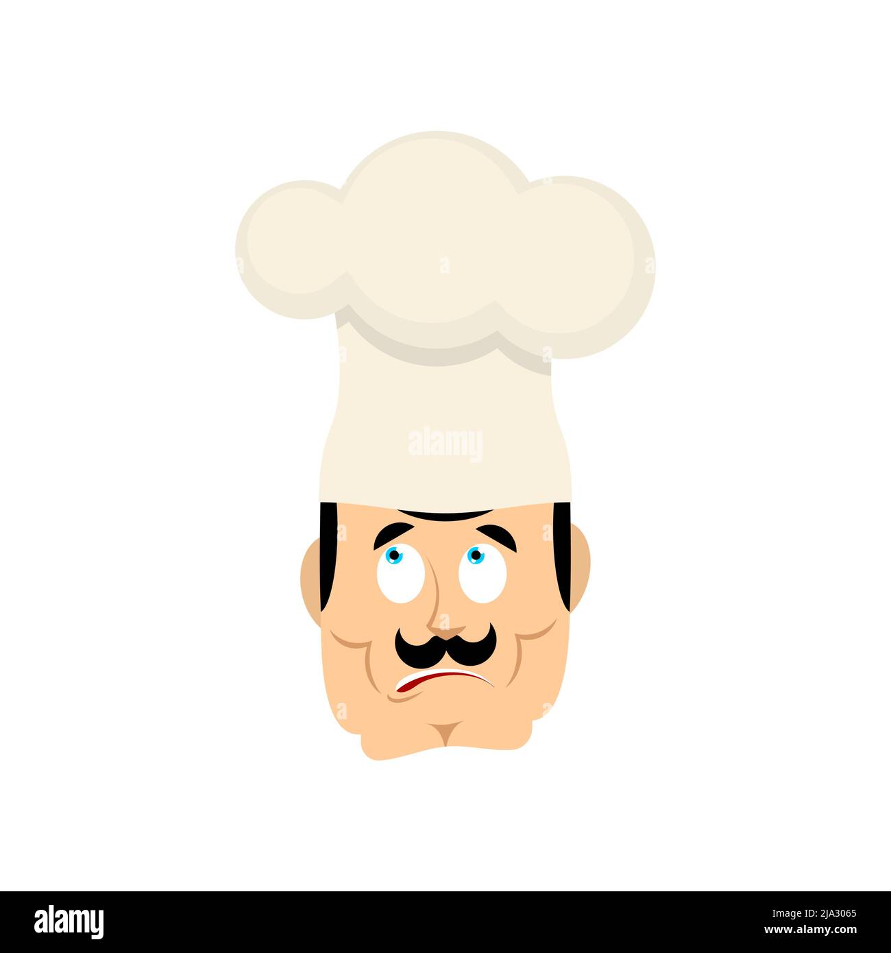 Chef confused emoji. Cook perplexed emotions avatar. kitchener Vector ...