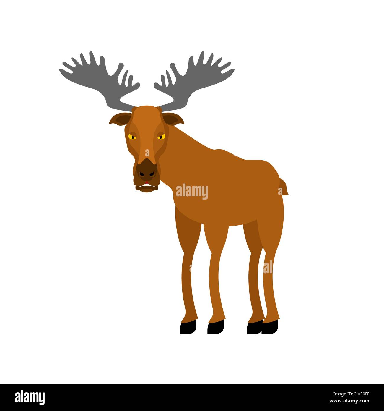 Elk cartoon isolated. Wild forest animal. Deer Vector illustration ...