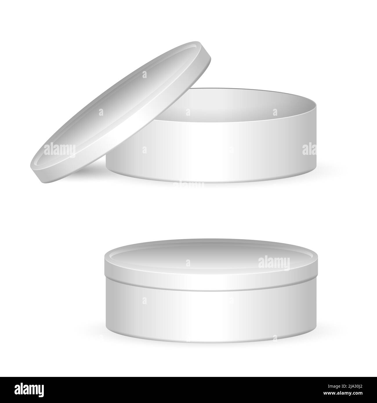 Round paper box on a white background. Vector illustration Stock Photo ...