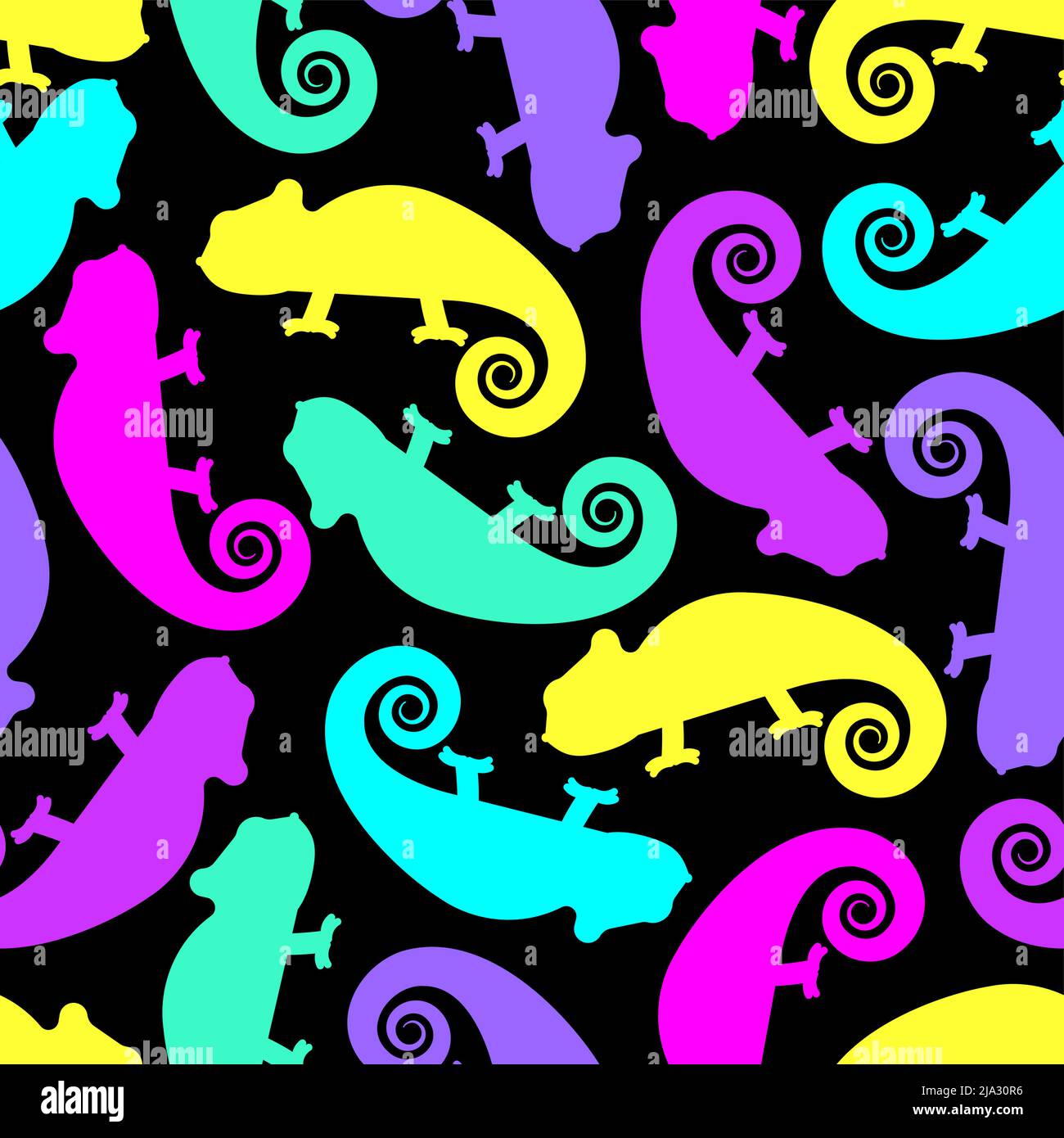 Chameleon pattern seamless. cartoon Reptile background. Baby fabric ...