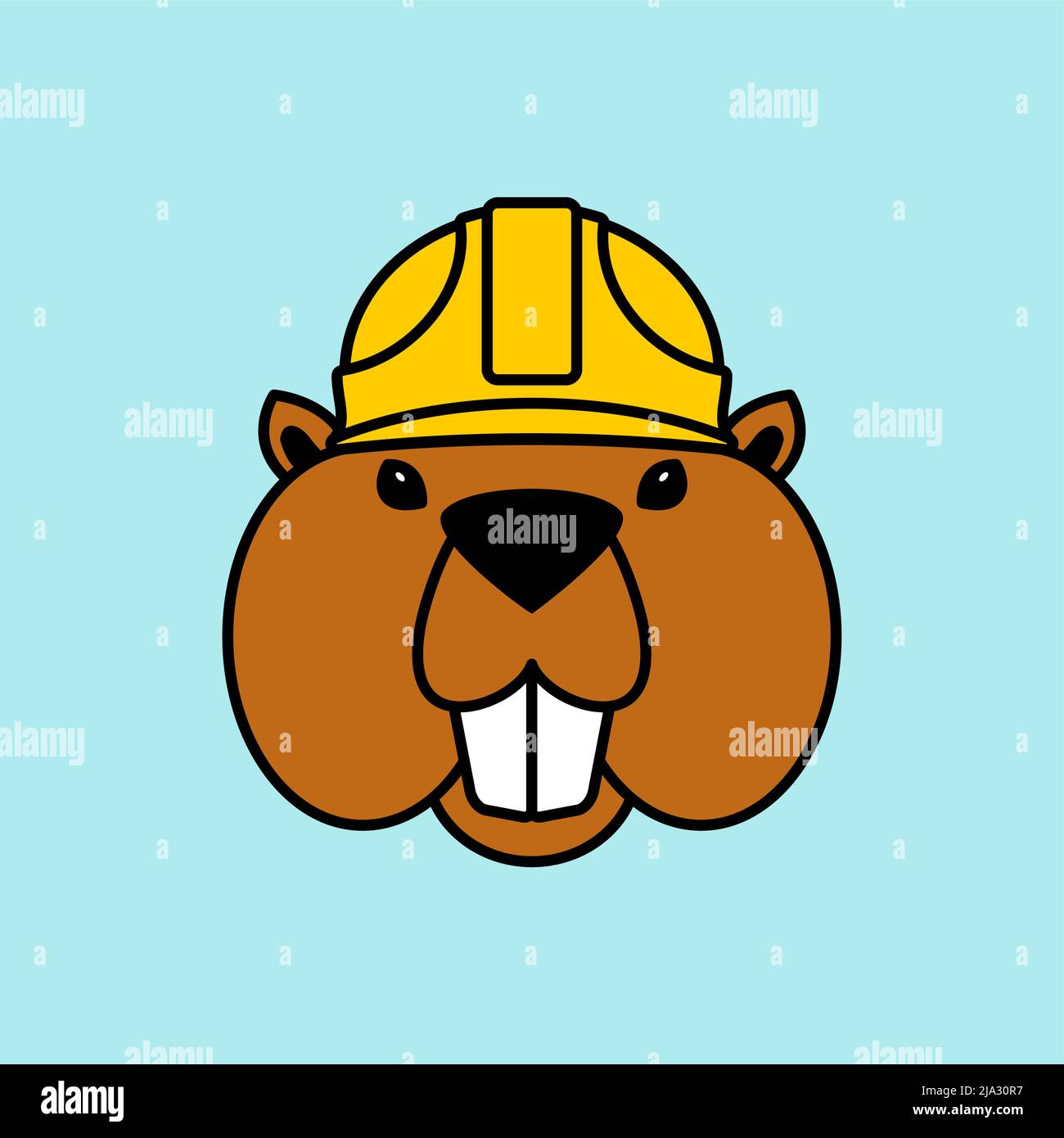 Beaver in helmet symbol. Sign for construction company Stock Vector ...