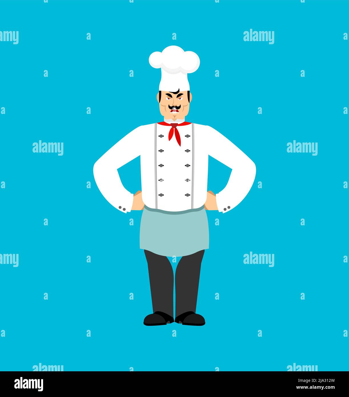 Chef angry. Cook evil. kitchener Vector illustration Stock Vector Image ...