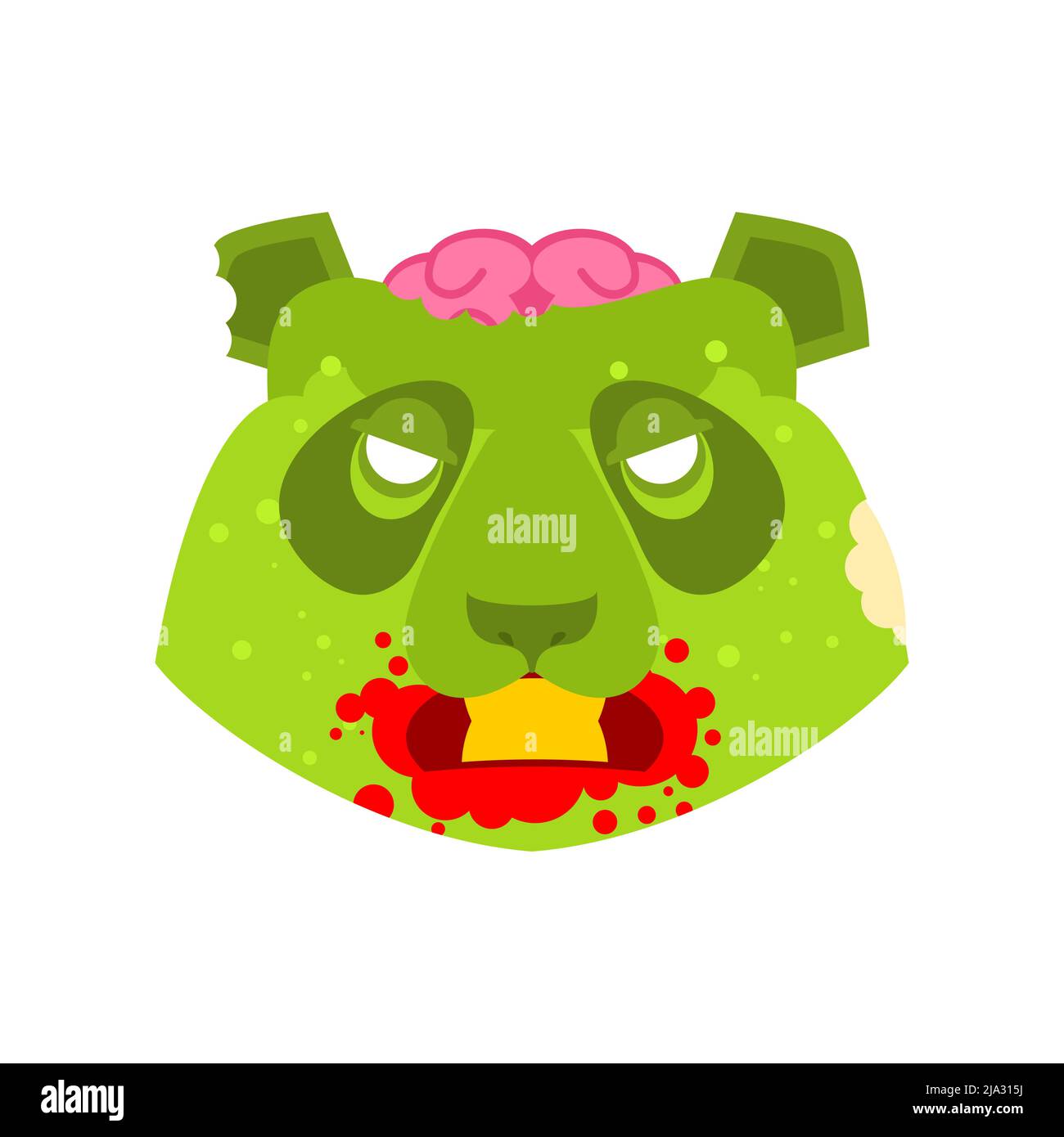 Zombie panda isolated. Zombi chinese bear. Beast revived dead . monster ...