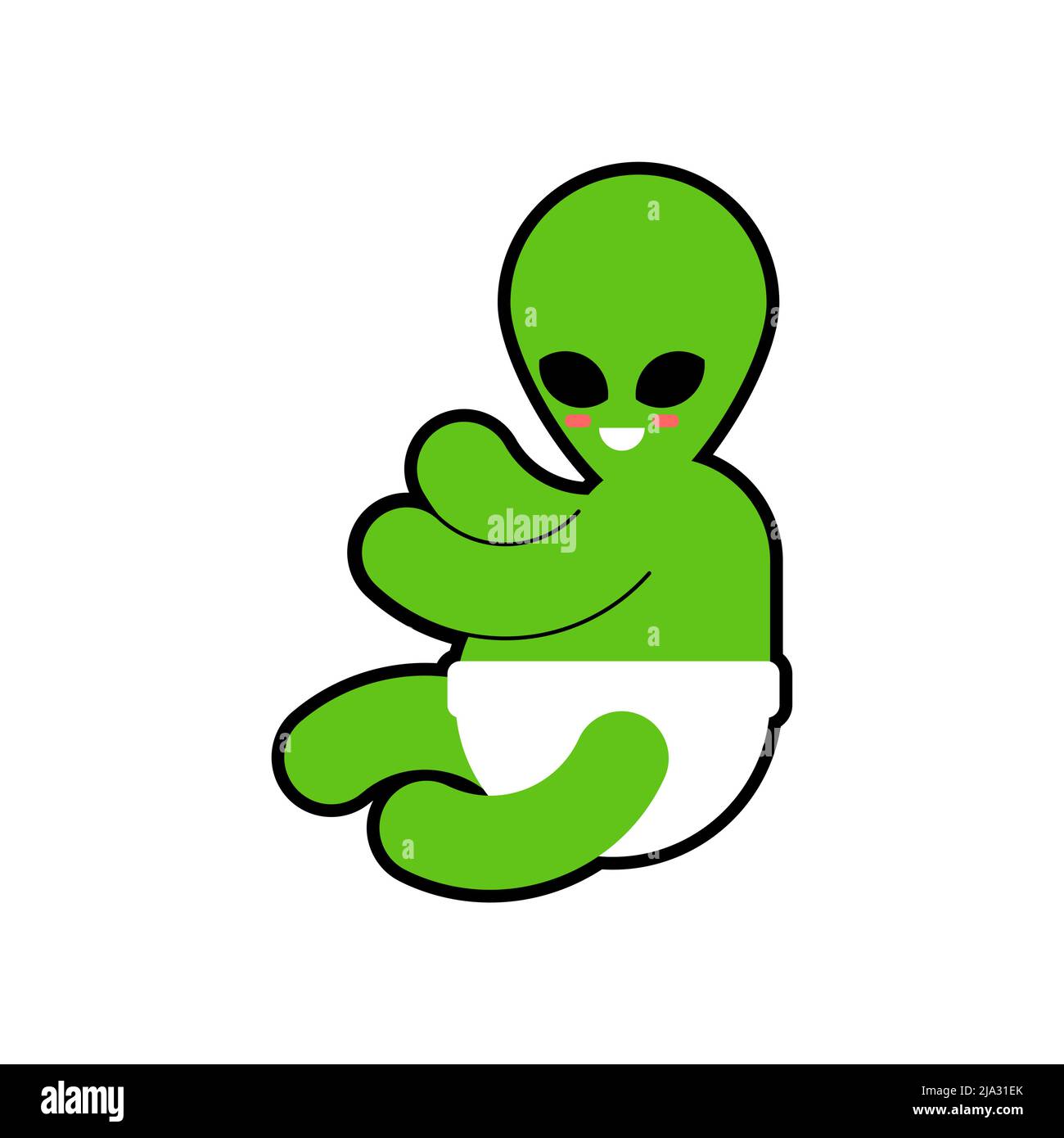 Alien baby isolated. extraterrestrial child. Little monster Vector ...