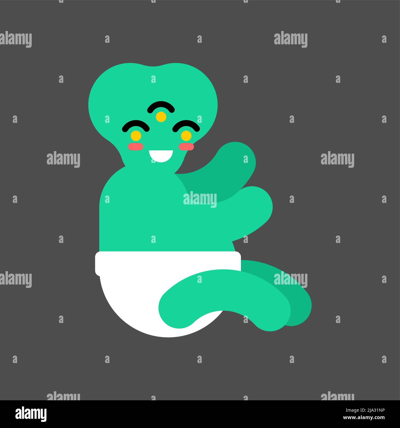 Alien little baby isolated. extraterrestrial child. Little monster ...