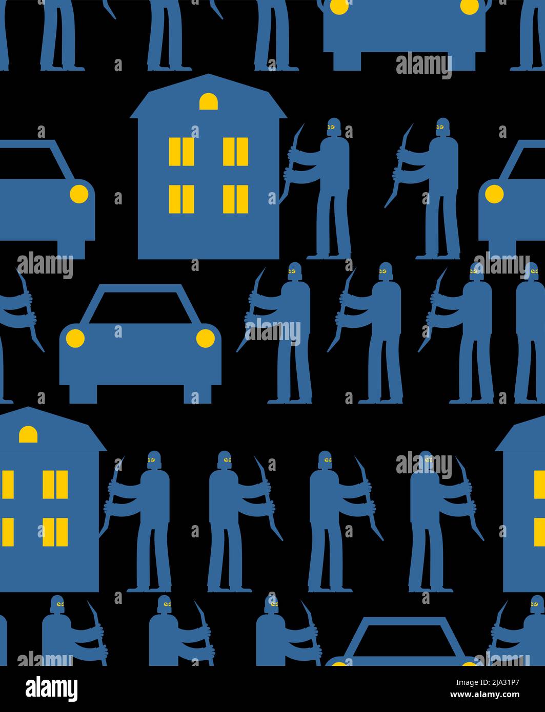Theft pattern seamless. Robbers rob house background. Car theft texture ...