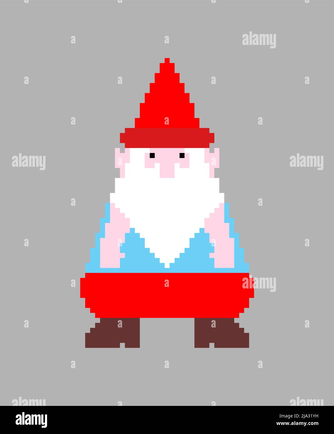 Garden gnome pixel art. 8 bit pixelated cartoon Vector illustration ...