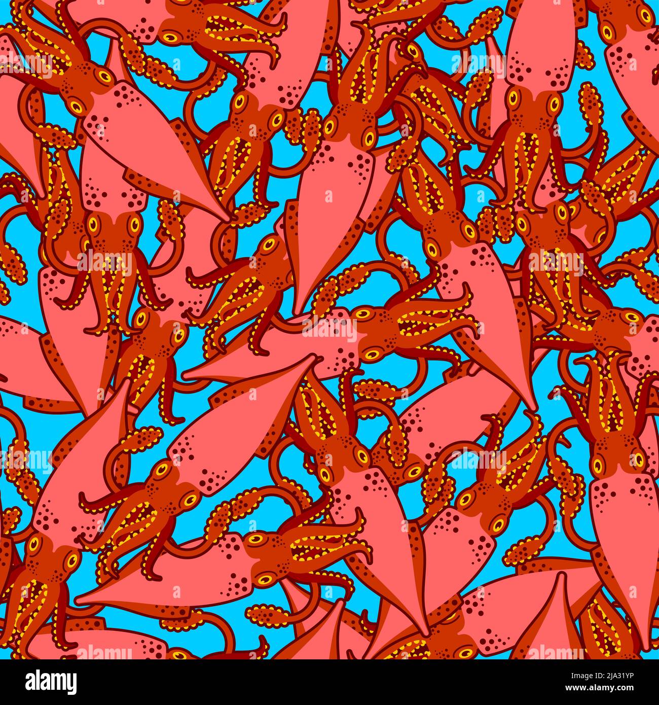 Squid pattern seamless. calamary background. Baby fabric texture Stock ...