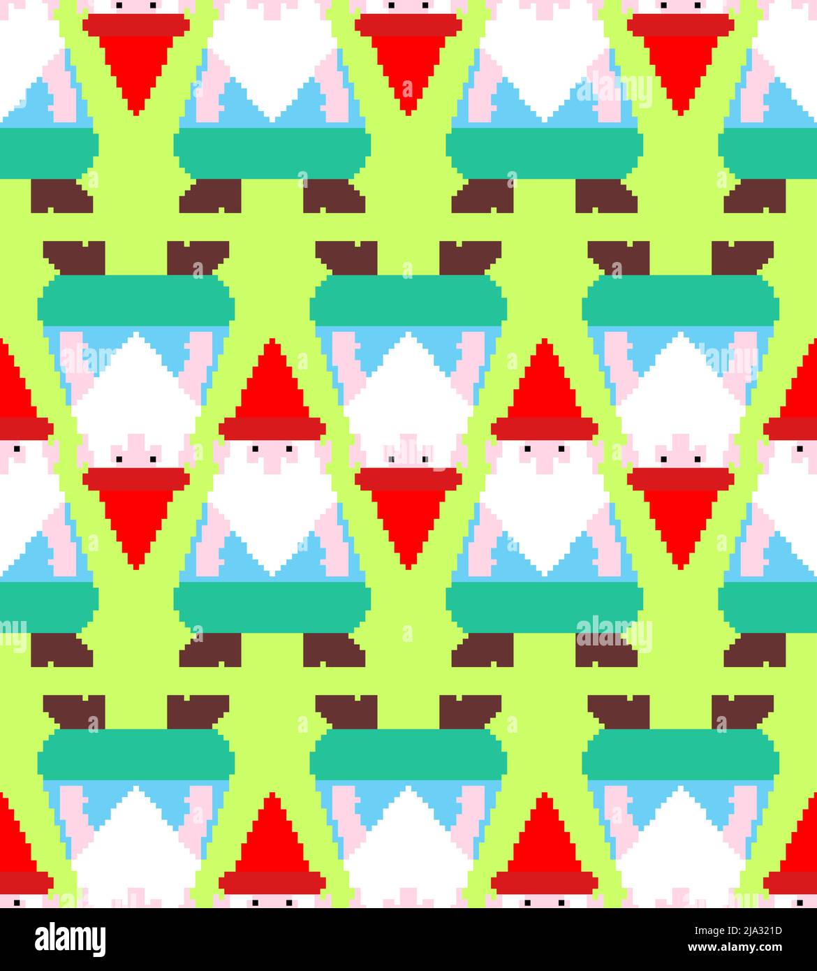 Garden gnome pixel art pattern seamless. 8 bit pixelated background ...