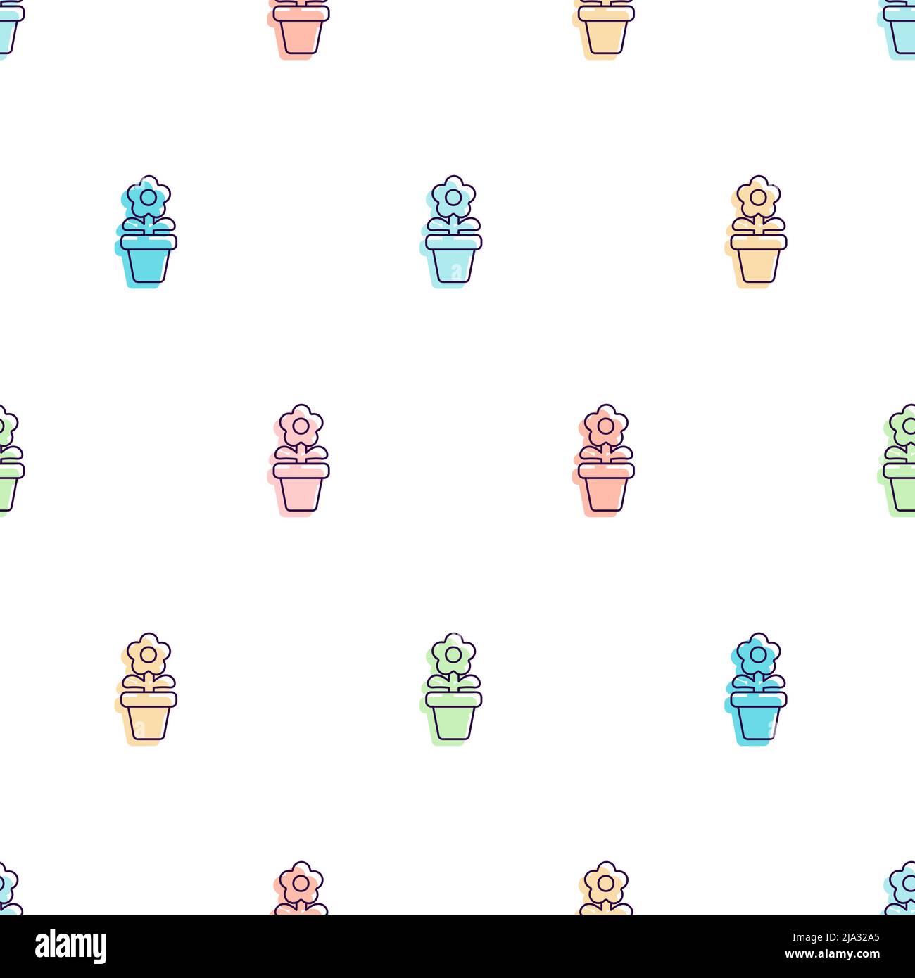 Flower in pot pattern seamless. houseplants background. Baby fabric ...