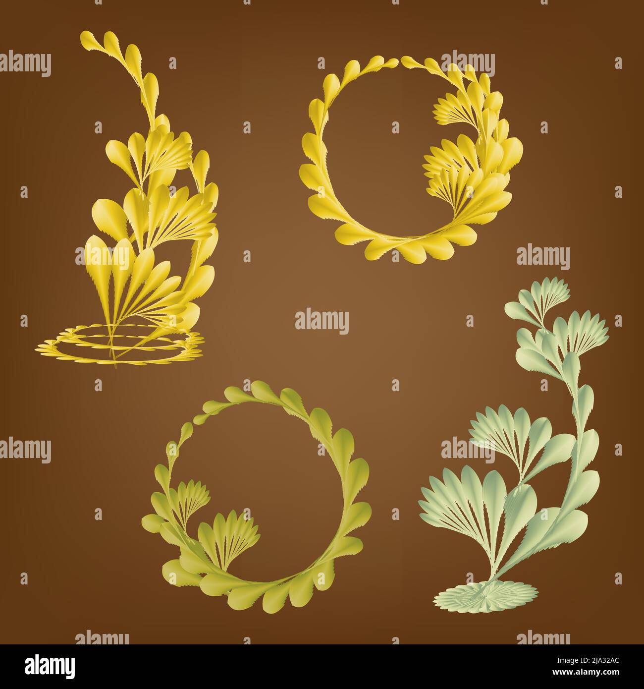 Summer festival botanical floral natural ornate wreath abstract ...