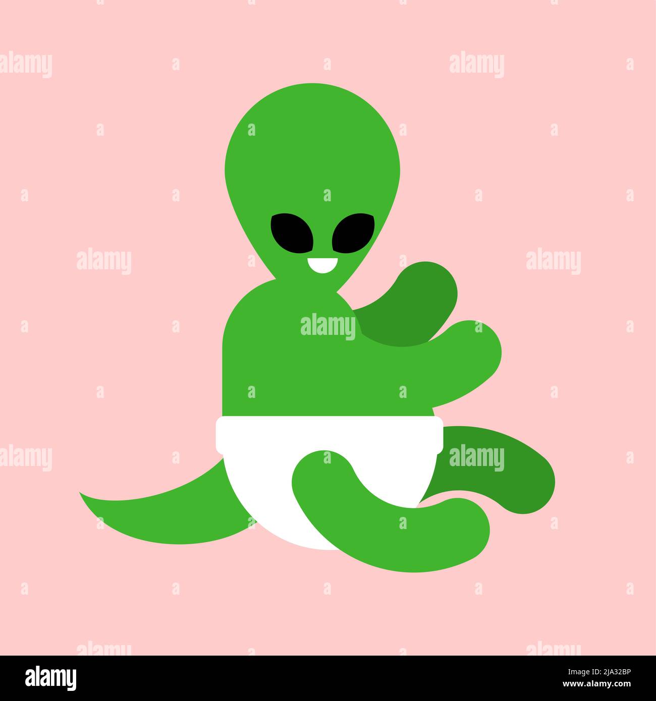 Alien baby isolated. extraterrestrial child. Little monster Vector ...