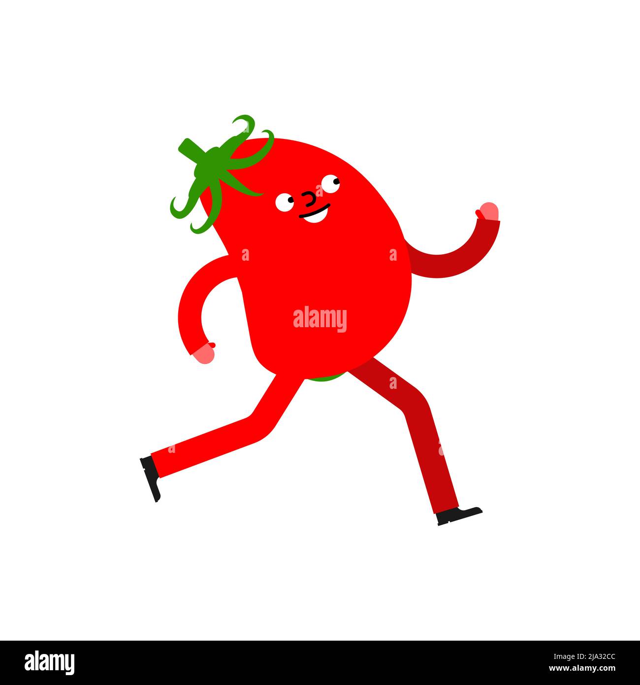 Tomato is running. Sports vegetable. Vector illustration Stock Vector ...
