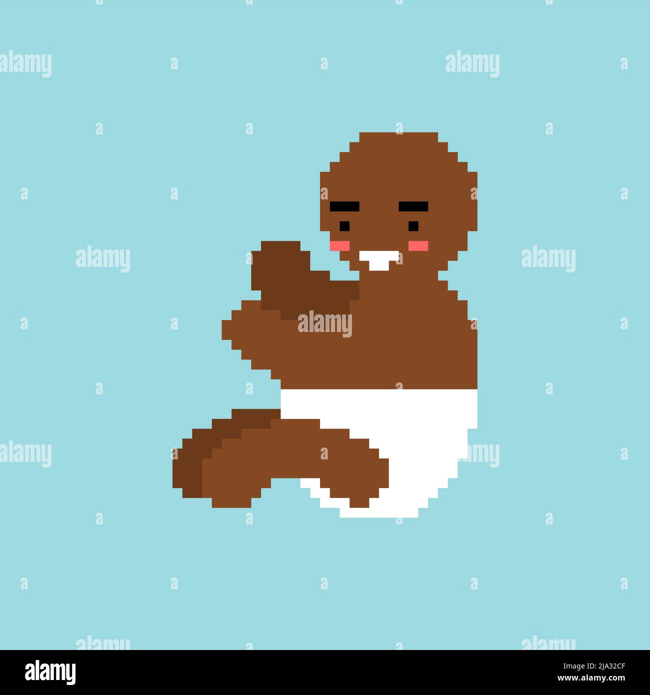 African American Little baby pixel art. 8 bit little kid. pixelated ...