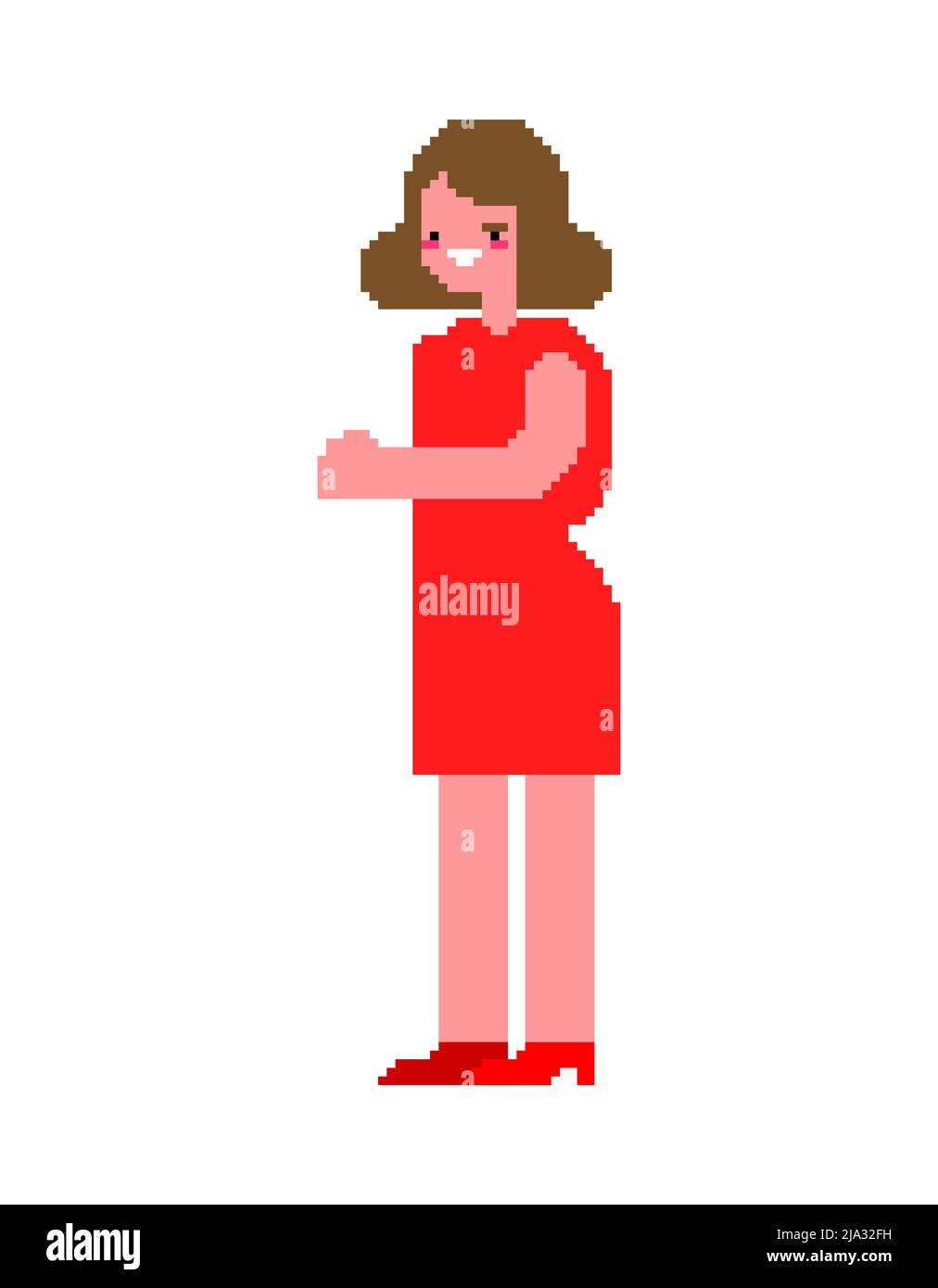 Woman pixel art. 8bit female. pixelated Vector illustration Stock ...