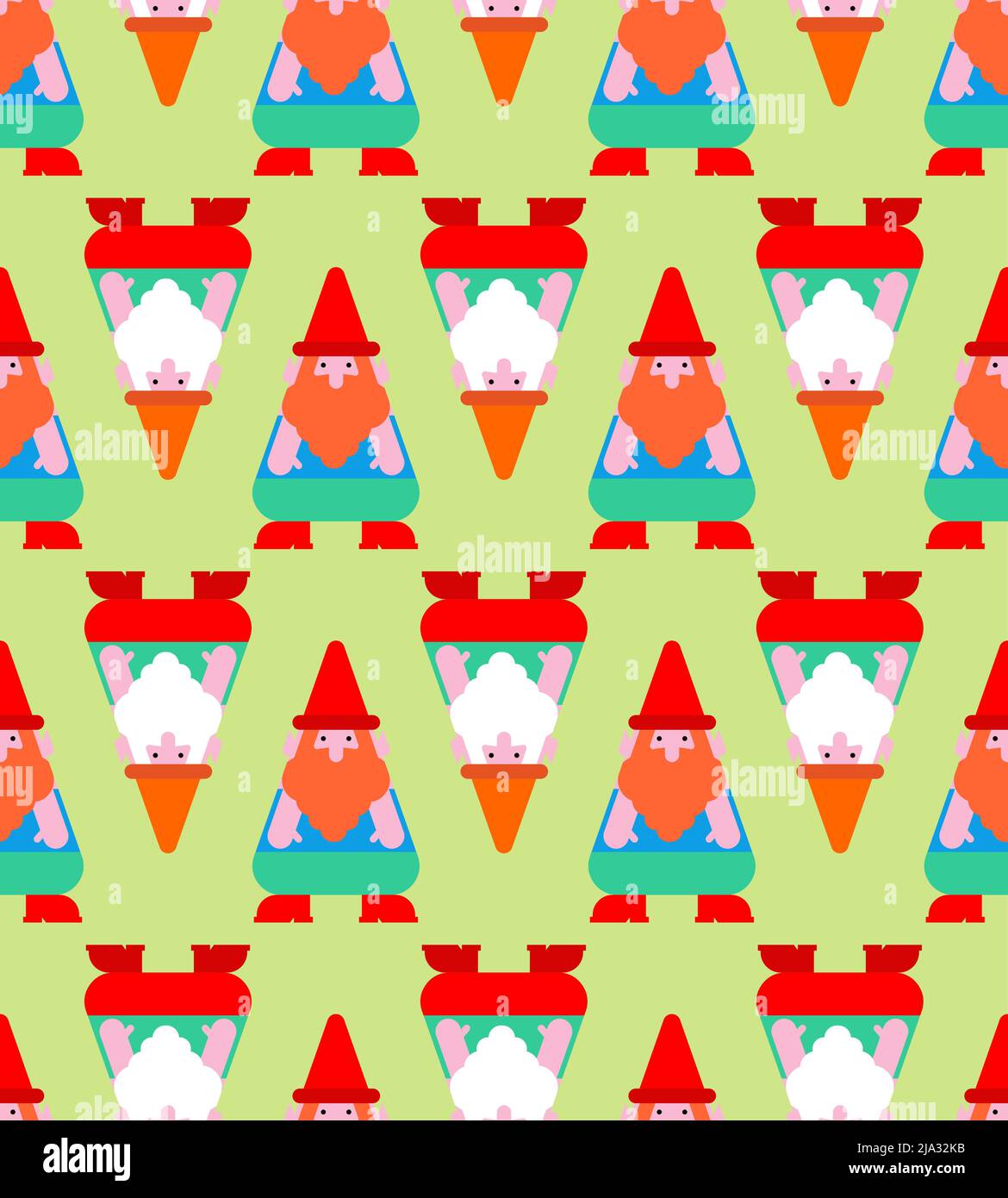 Garden gnome pattern seamless. background Vector illustration. Baby ...