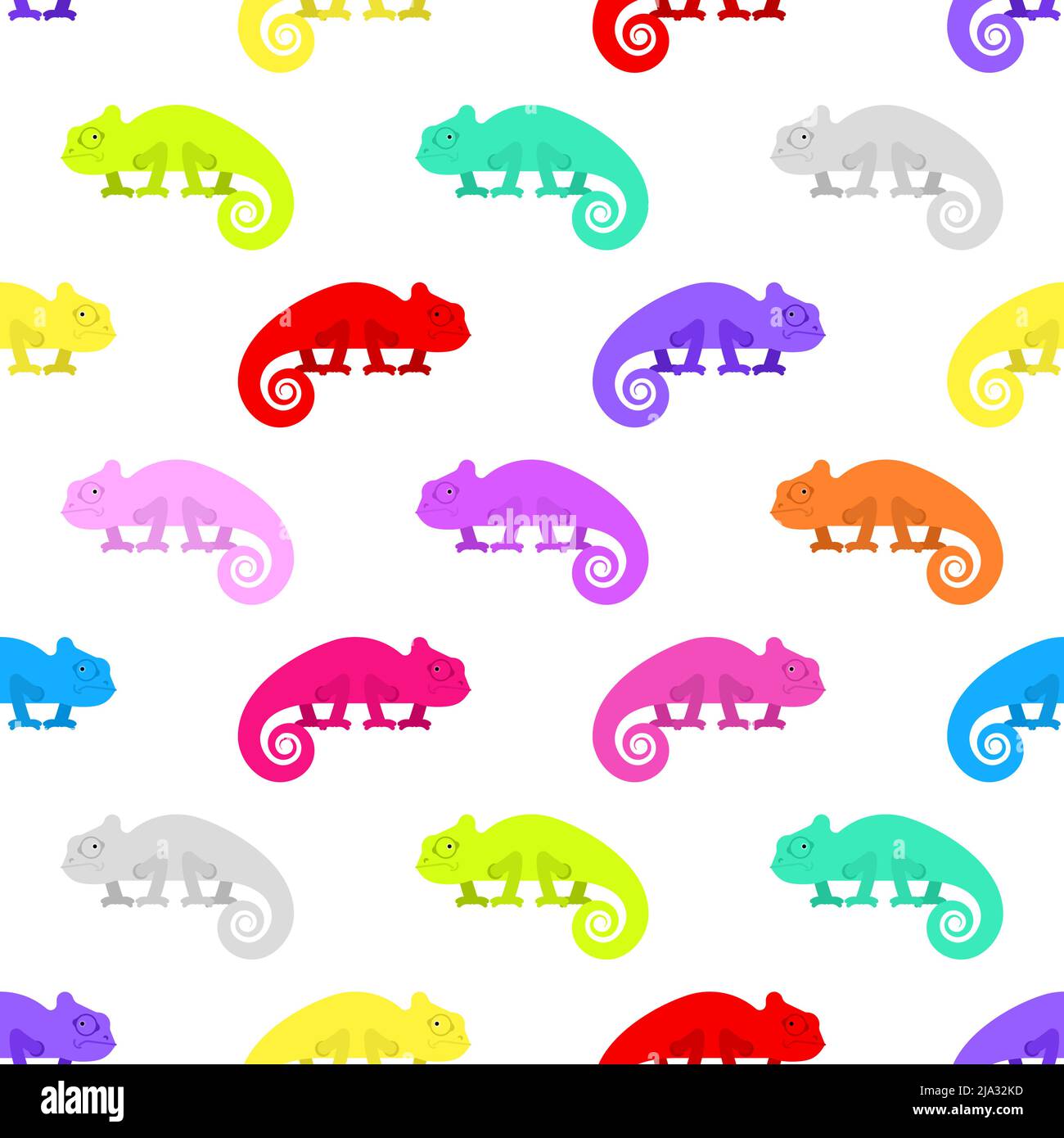 Chameleon pattern seamless. cartoon Reptile background. Baby fabric ...