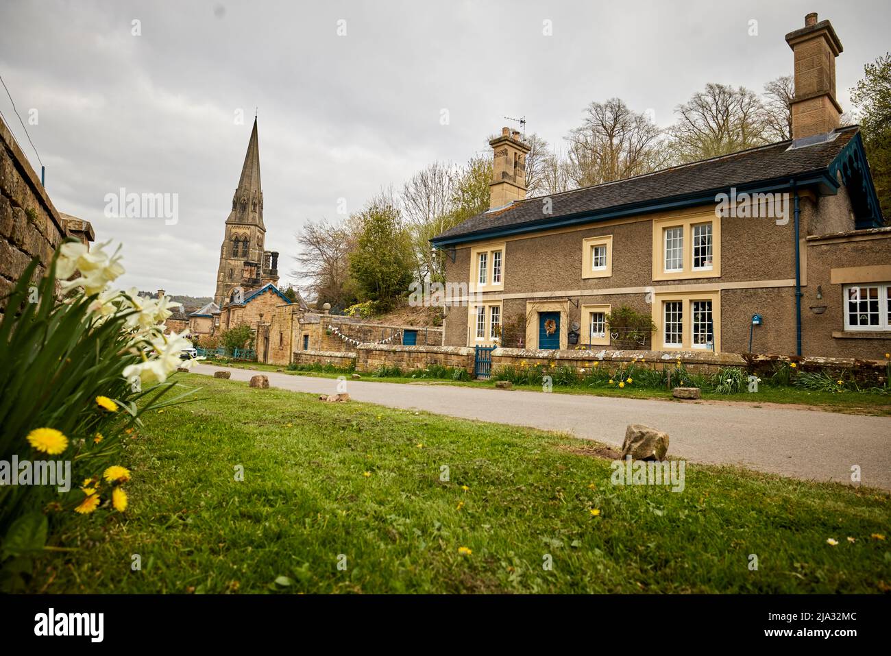 Edensor picturesque village in Derbyshire, England Much of the village ...
