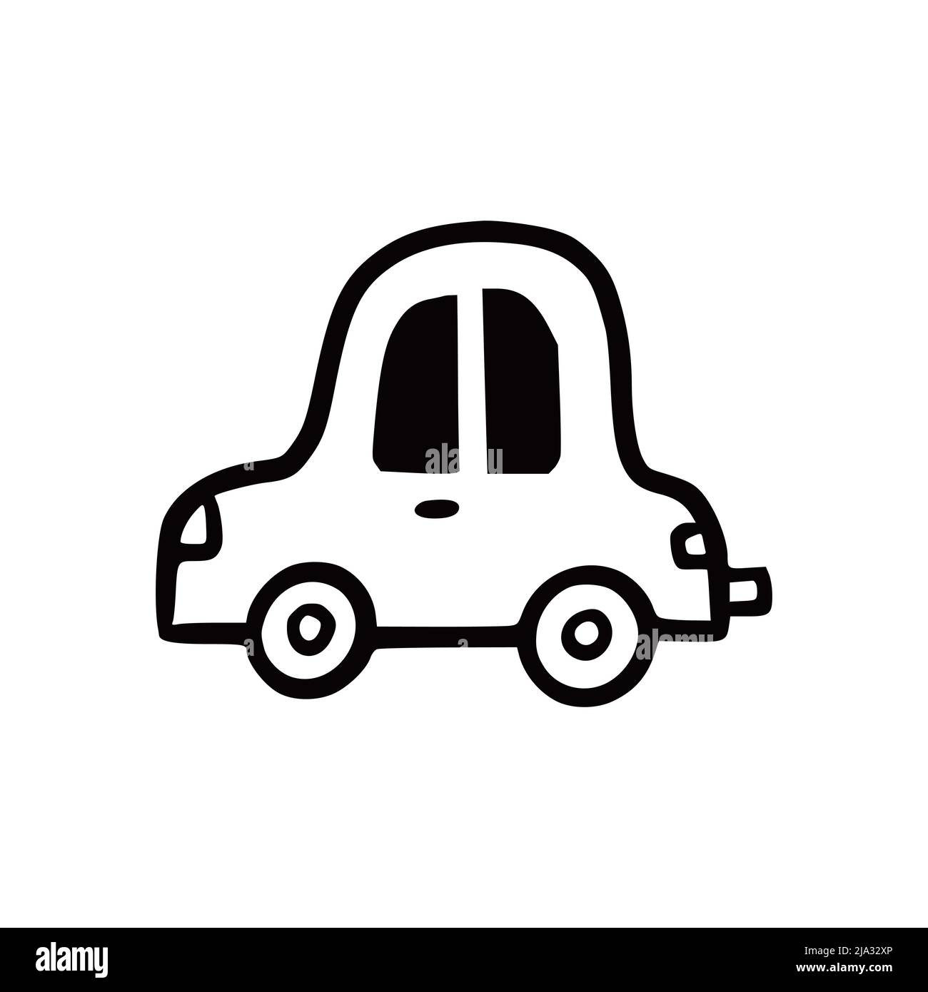 Doodle car. Funny sketch scribble style. Hand drawn toy car vector ...