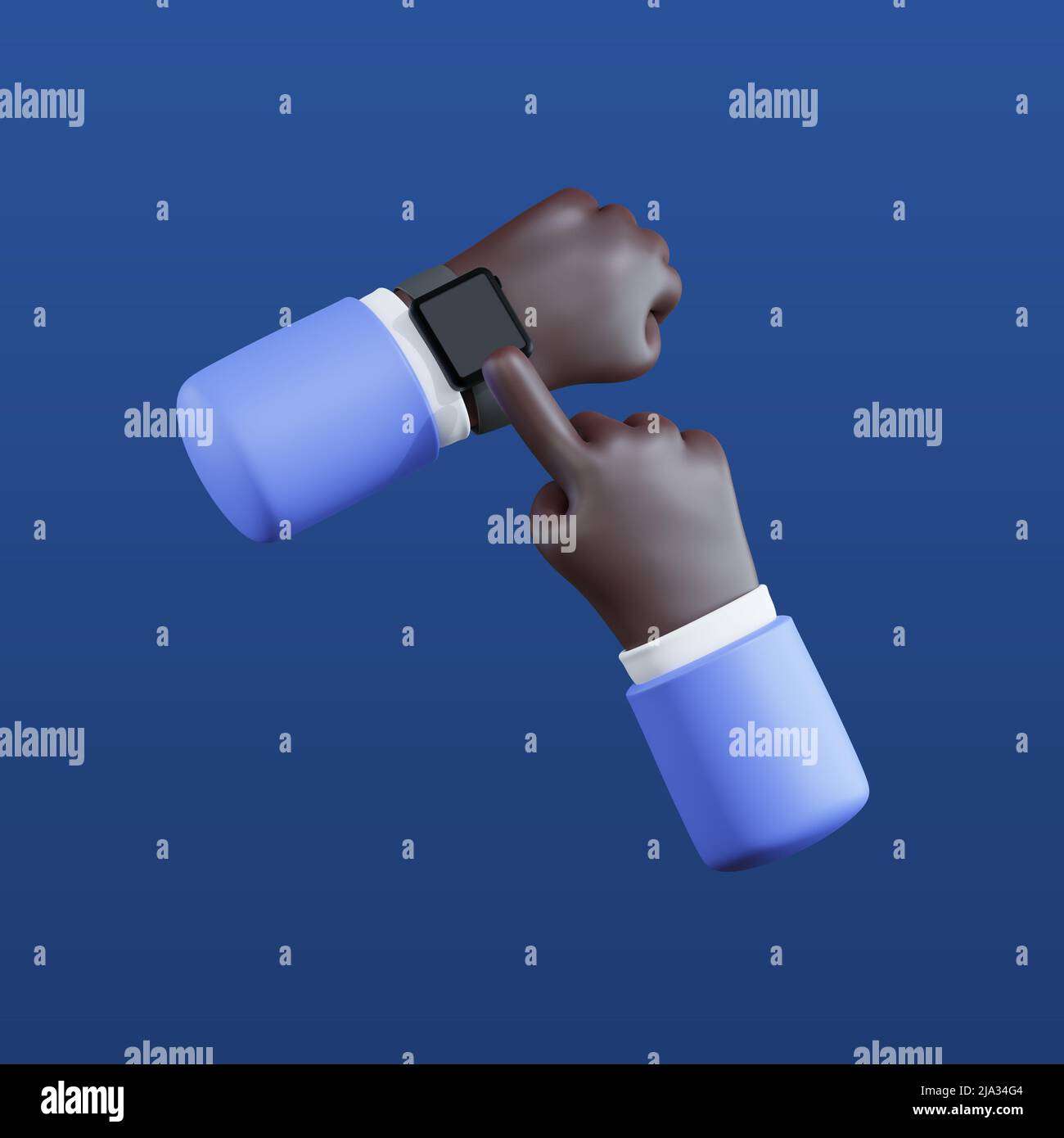 3d rendered hand motion : wearing smart watch Stock Photo - Alamy