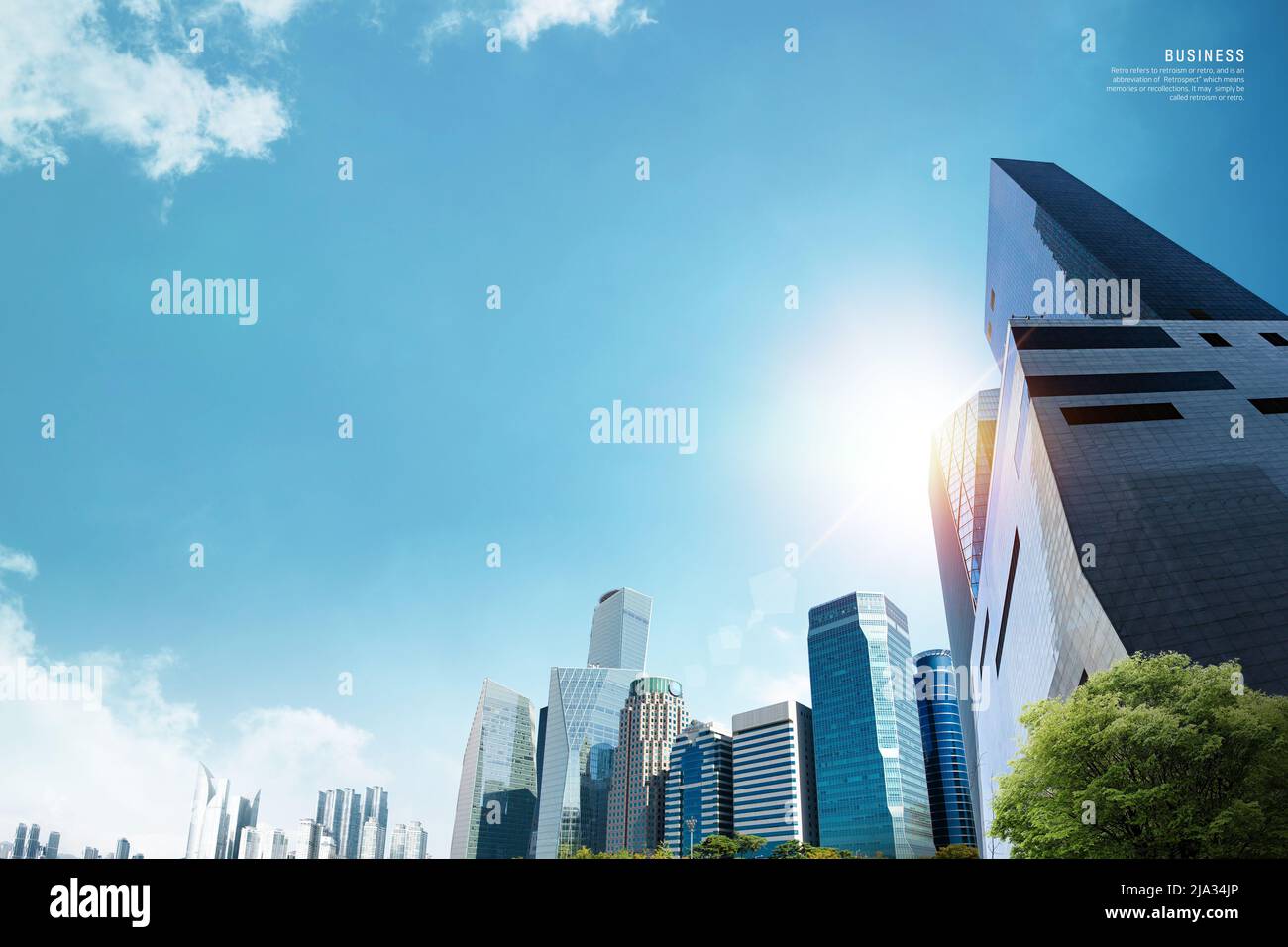 graphic rendered image of cityscape, business buildings Stock Photo - Alamy
