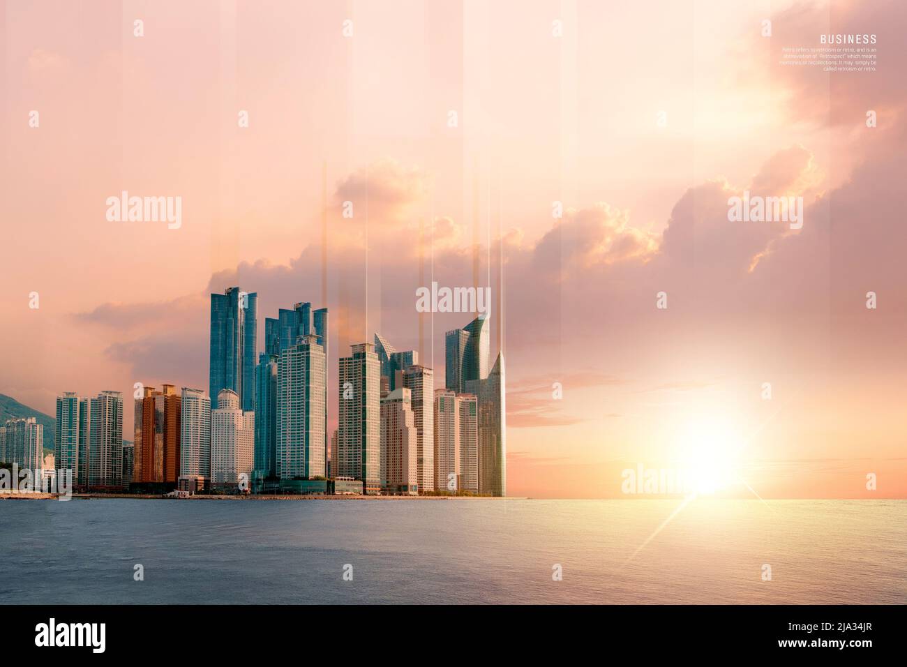 graphic rendered image of cityscape, business buildings Stock Photo - Alamy