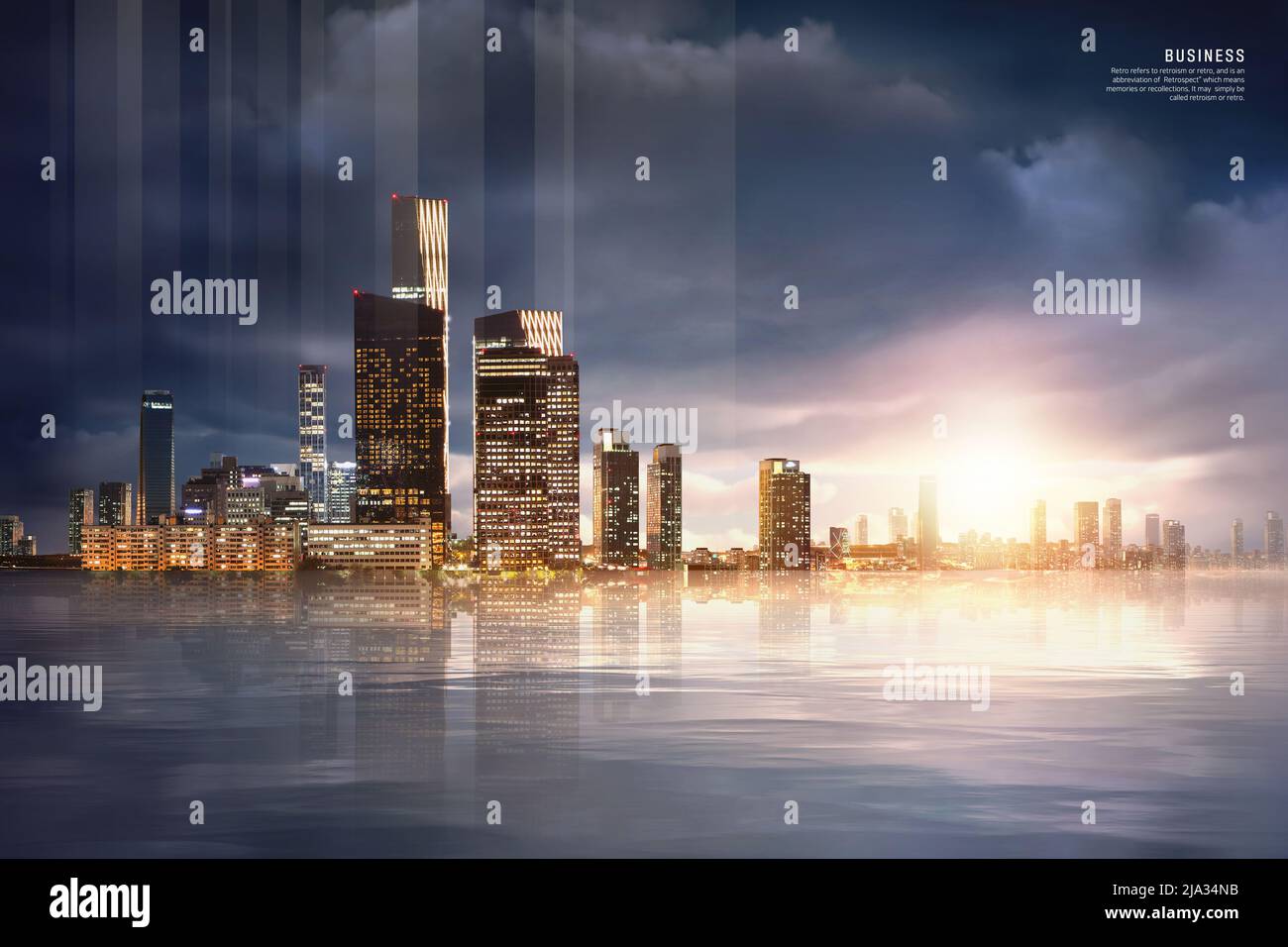 graphic rendered image of cityscape, business buildings Stock Photo - Alamy