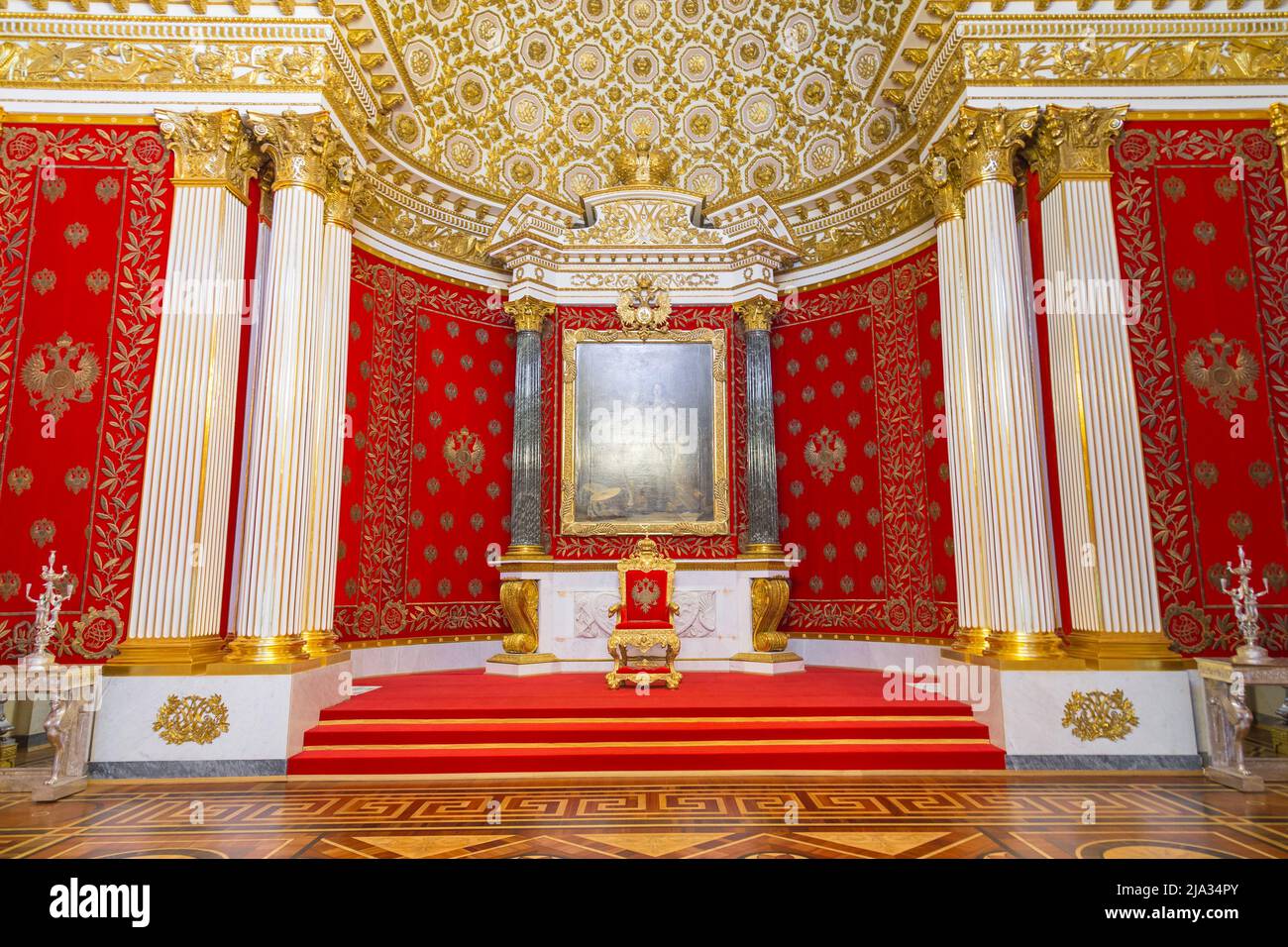 St. Petersburg, Russia - May 12, 2017: Small Throne Room of Winter ...