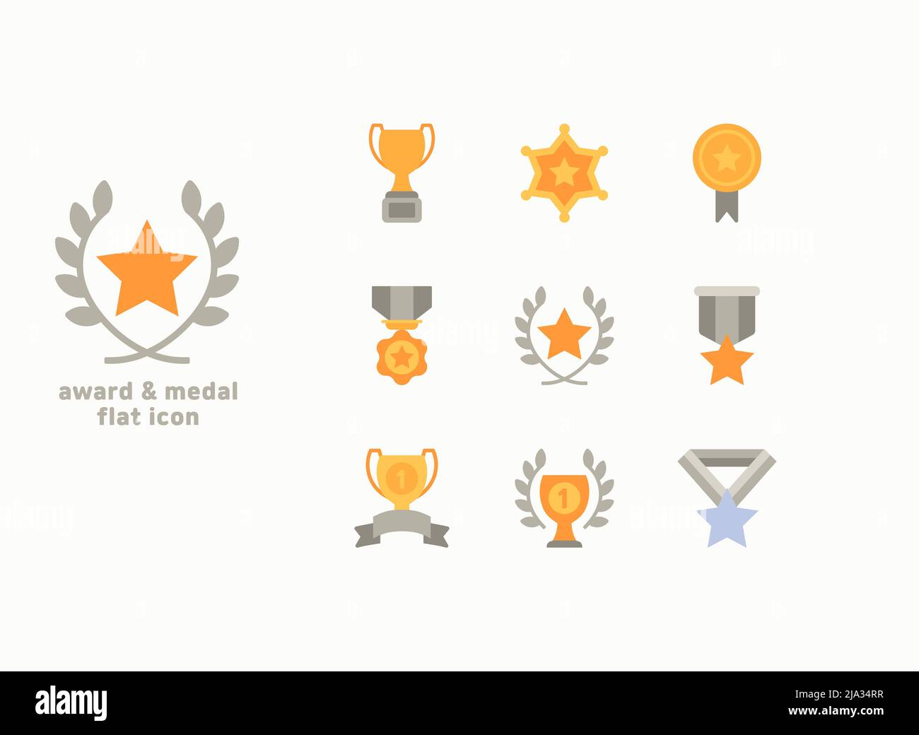 Medals awards icons set hi-res stock photography and images - Alamy
