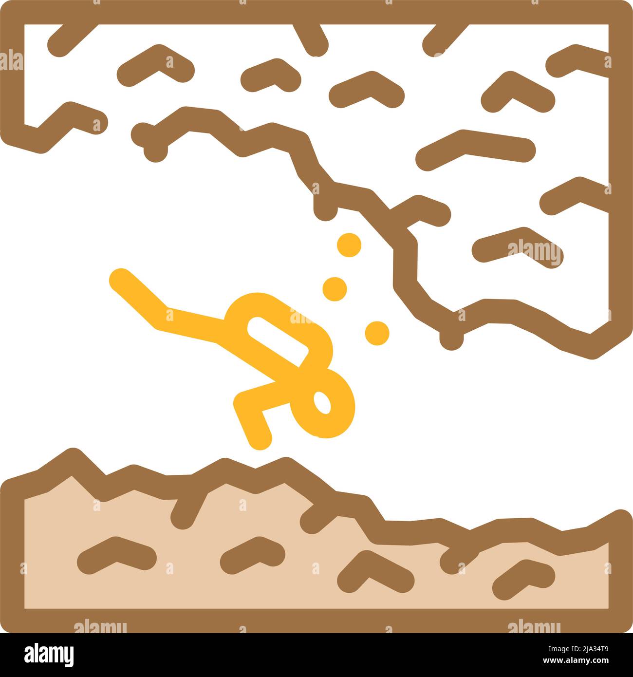 diving in rocks and caves color icon vector illustration Stock Vector ...