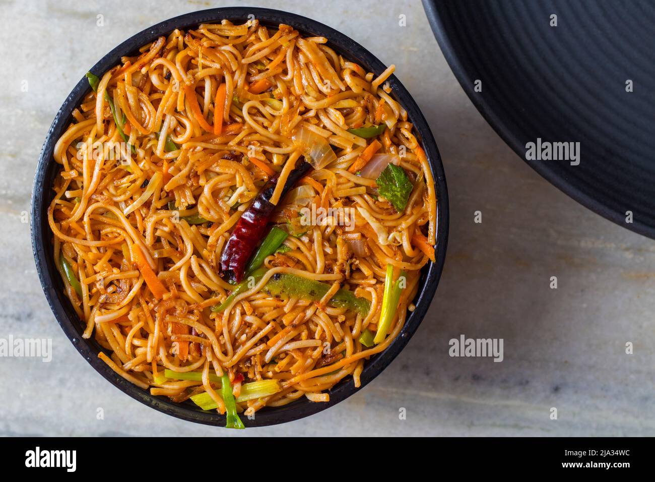 Delicious Chinese food Hakka Noodles is ready to eat Stock Photo - Alamy
