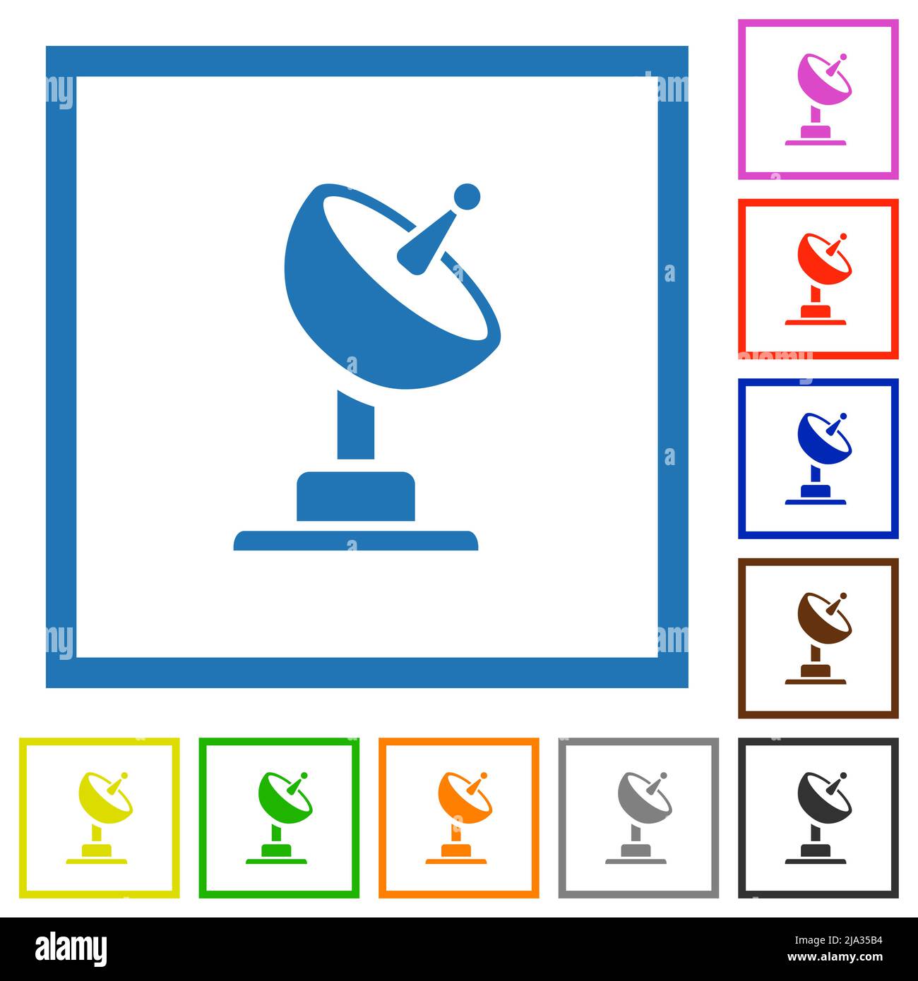 Satellite antenna flat color icons in square frames on white background Stock Vector Image & Art ...