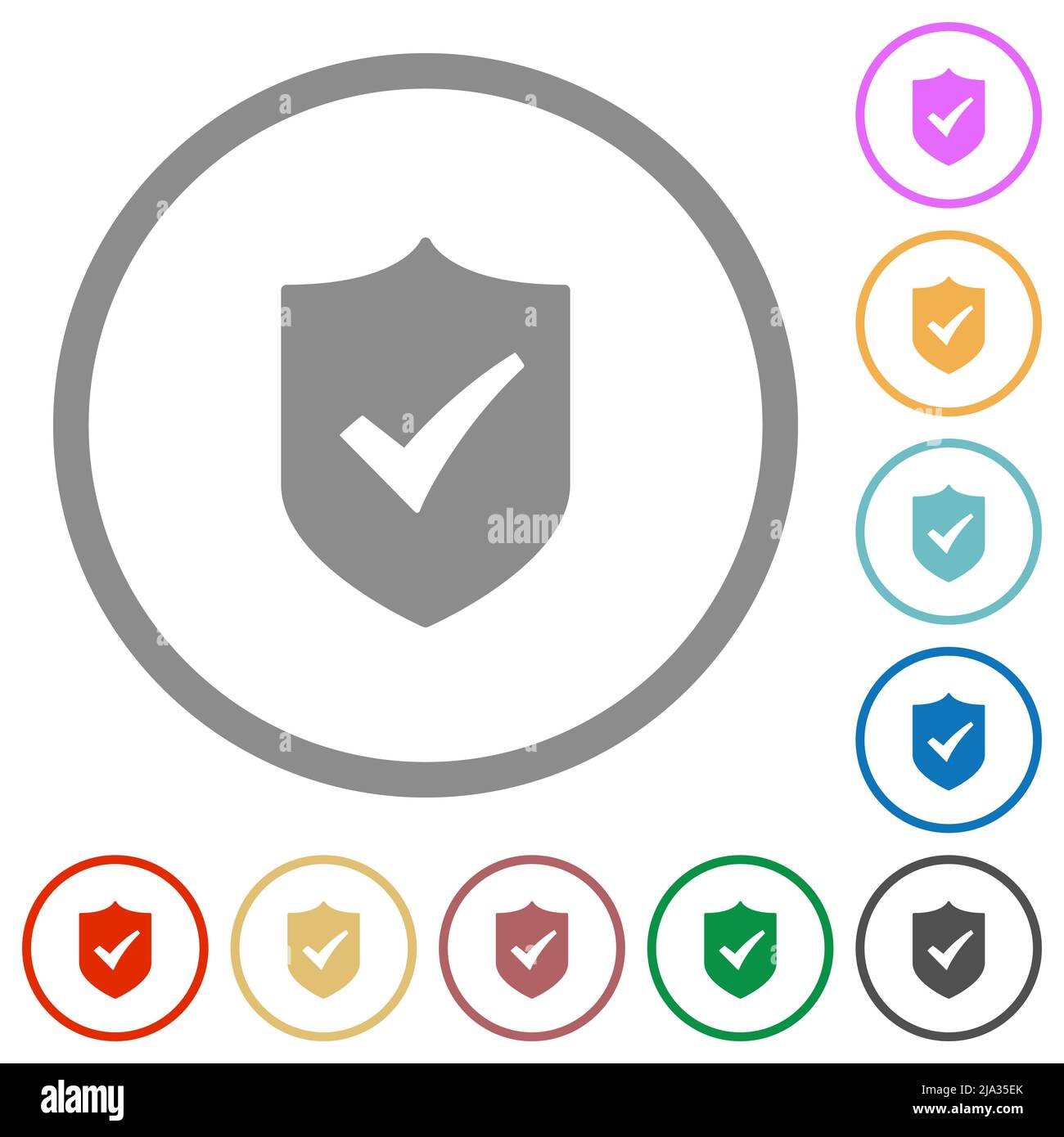 Active shield solid flat color icons in round outlines on white ...